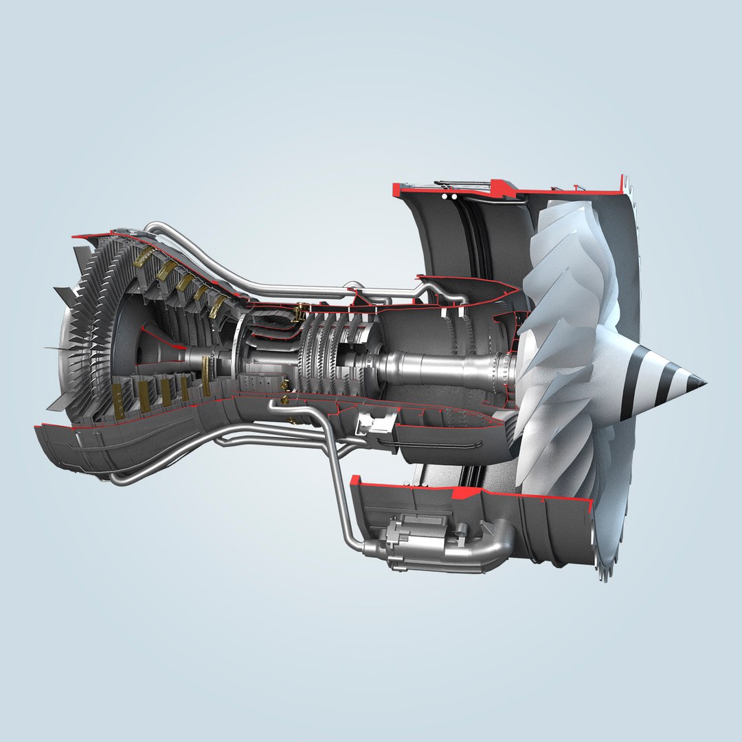 Jet Engine Cutaway 3d Model