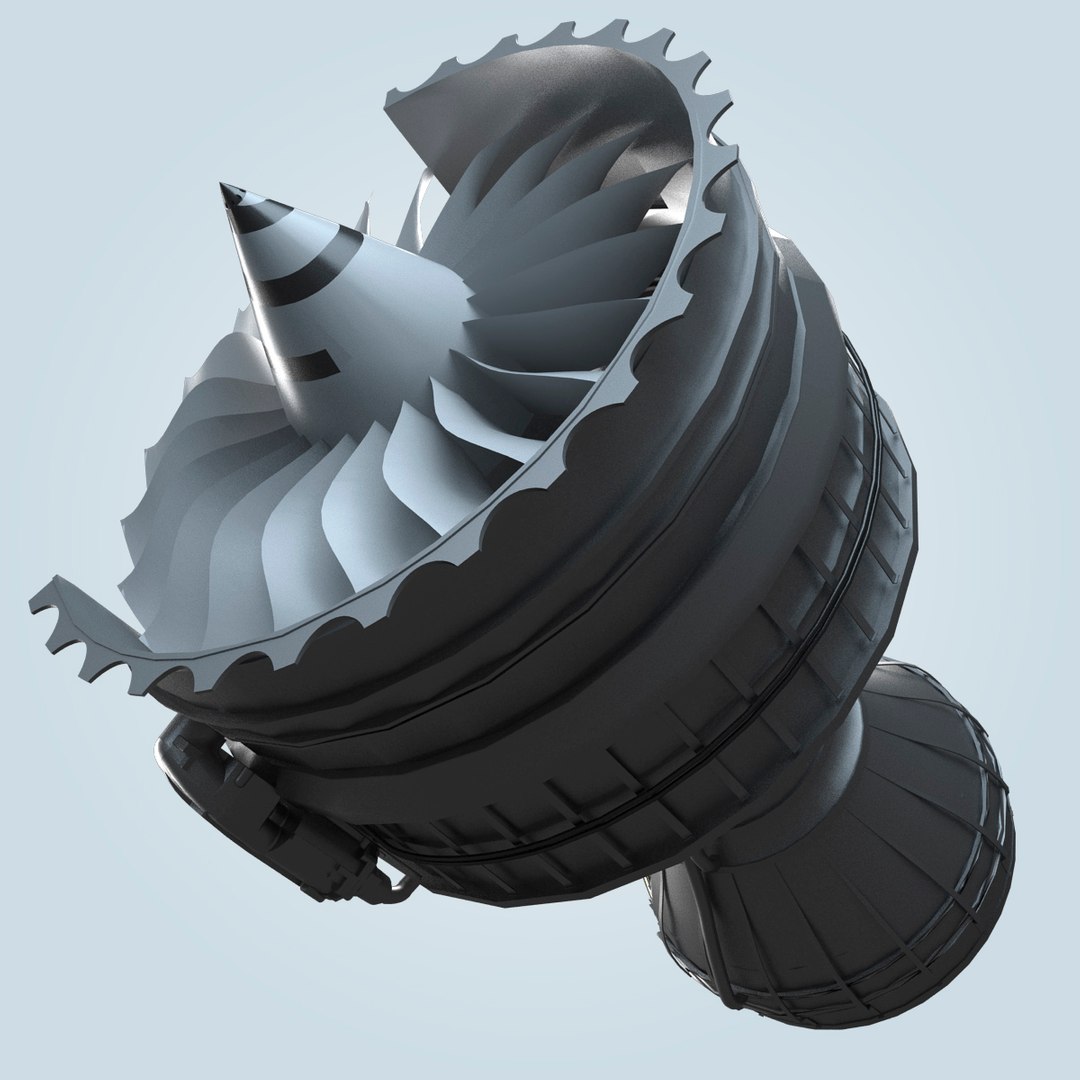 Jet Engine Cutaway 3d Model