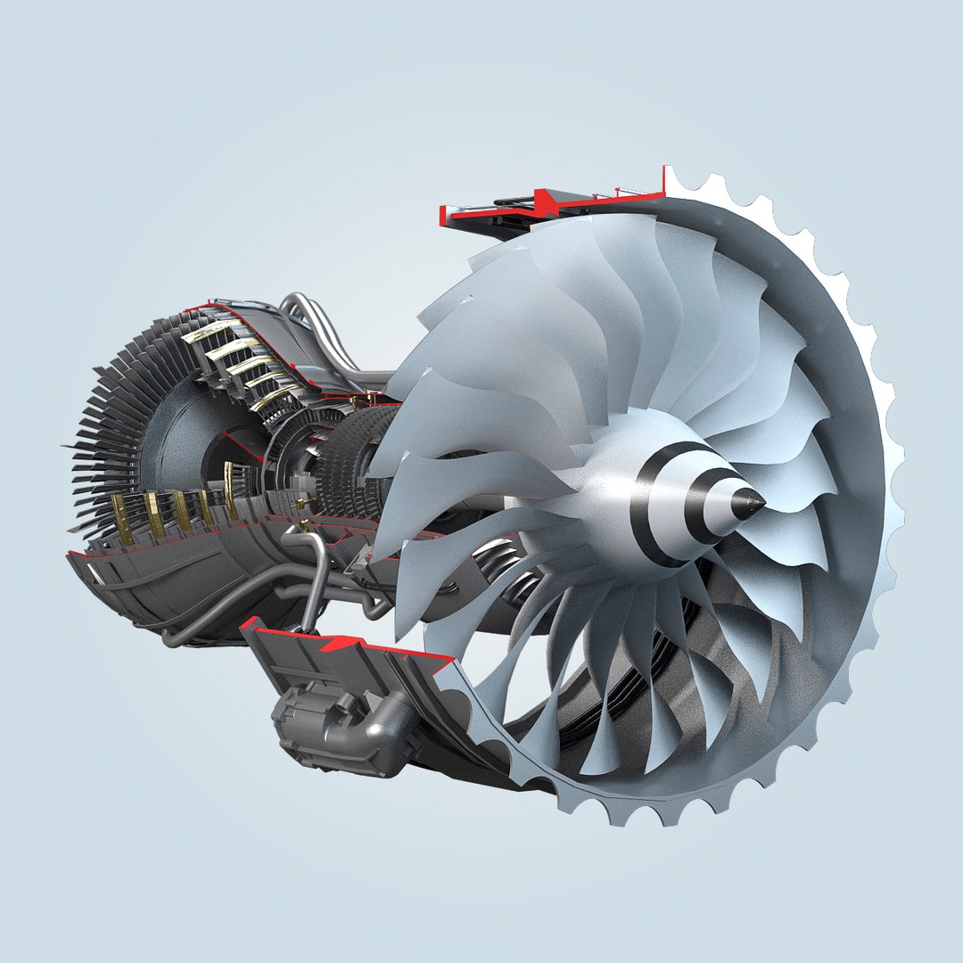 Jet Engine Cutaway 3d Model