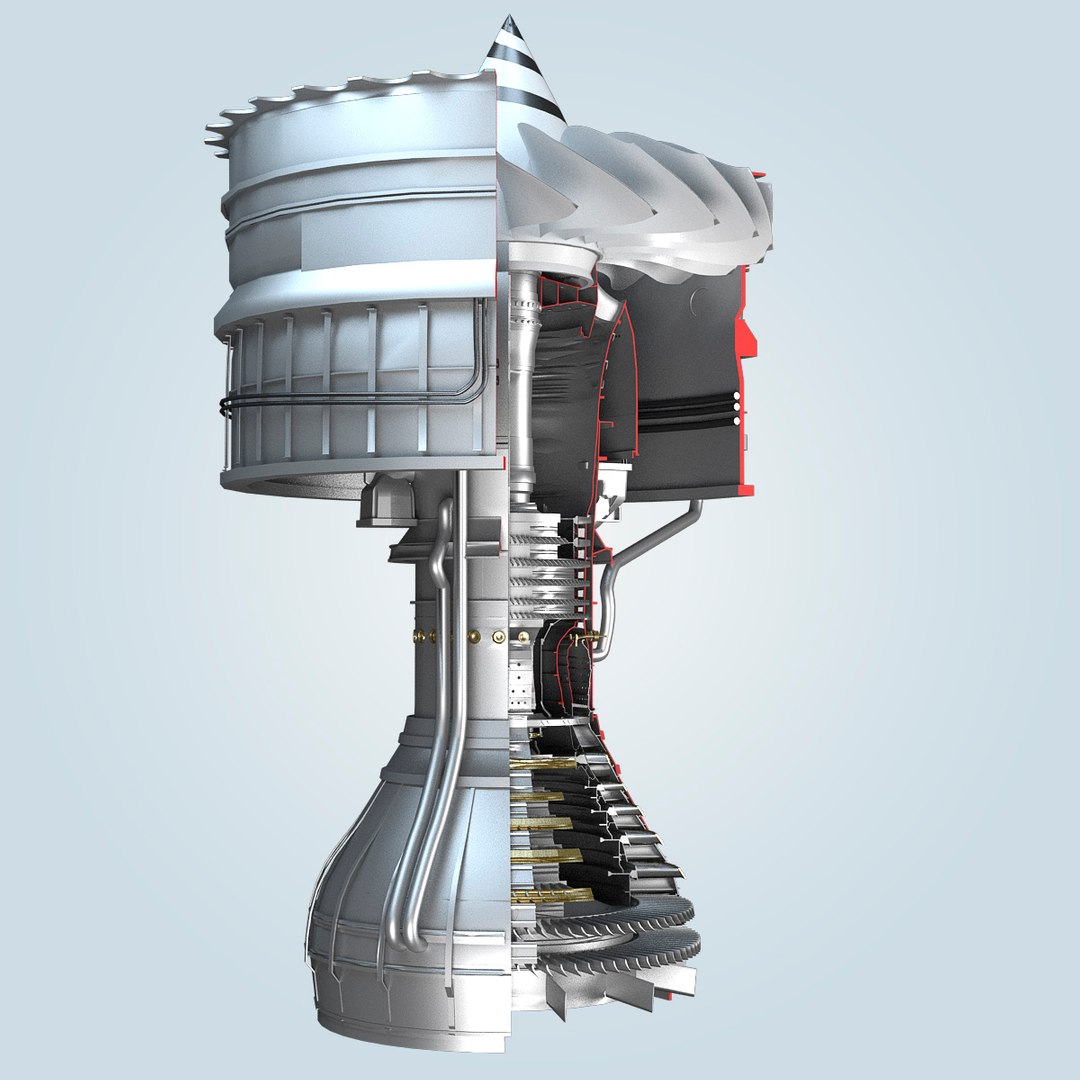 Jet Engine Cutaway 3d Model