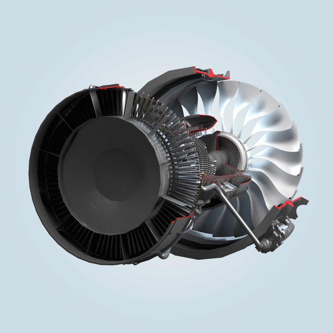 Jet Engine Cutaway 3d Model