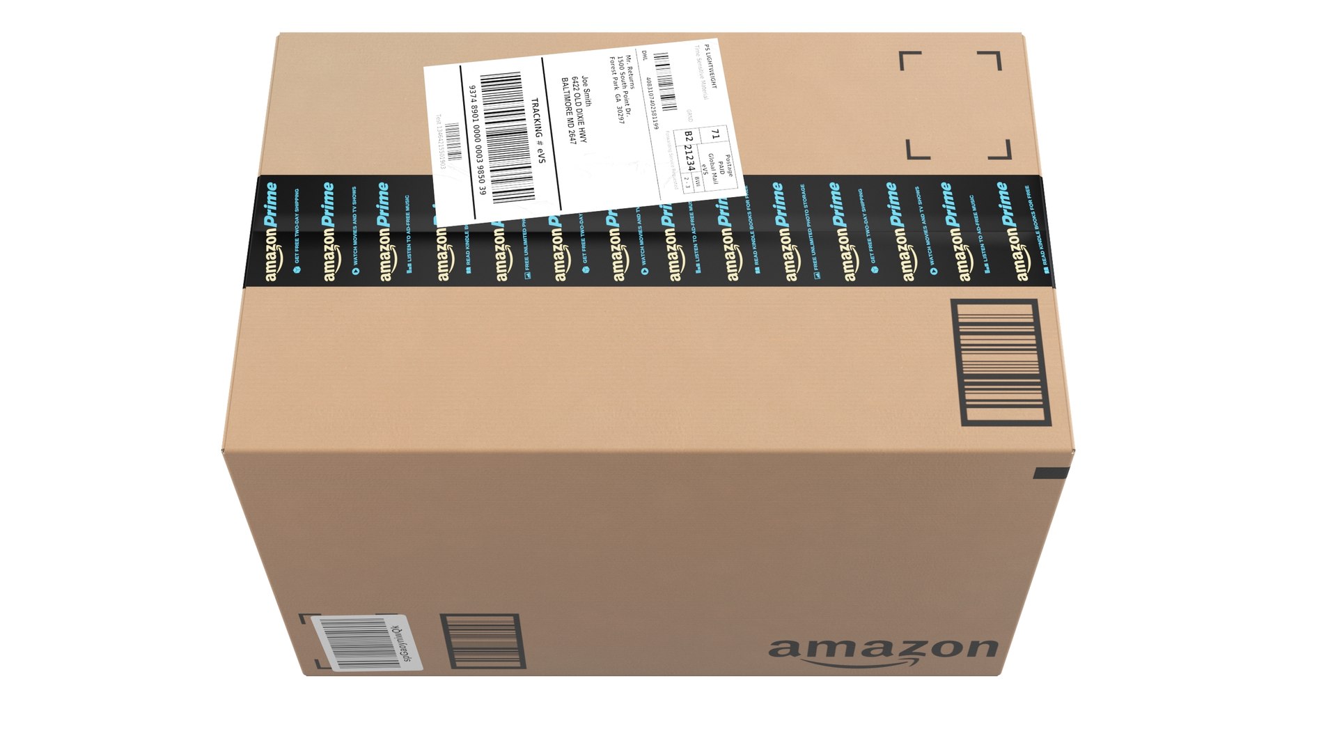 3D Amazon Parcels Box 43x28x28cm - TurboSquid 1990818