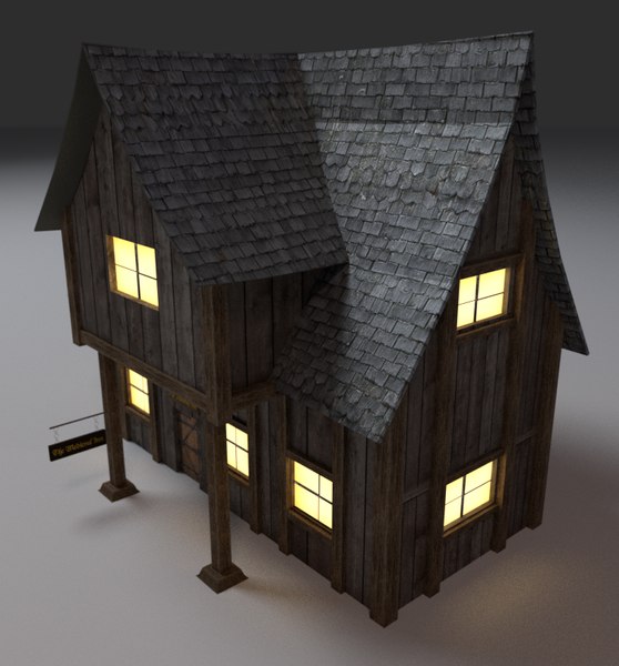 3d model medieval inn