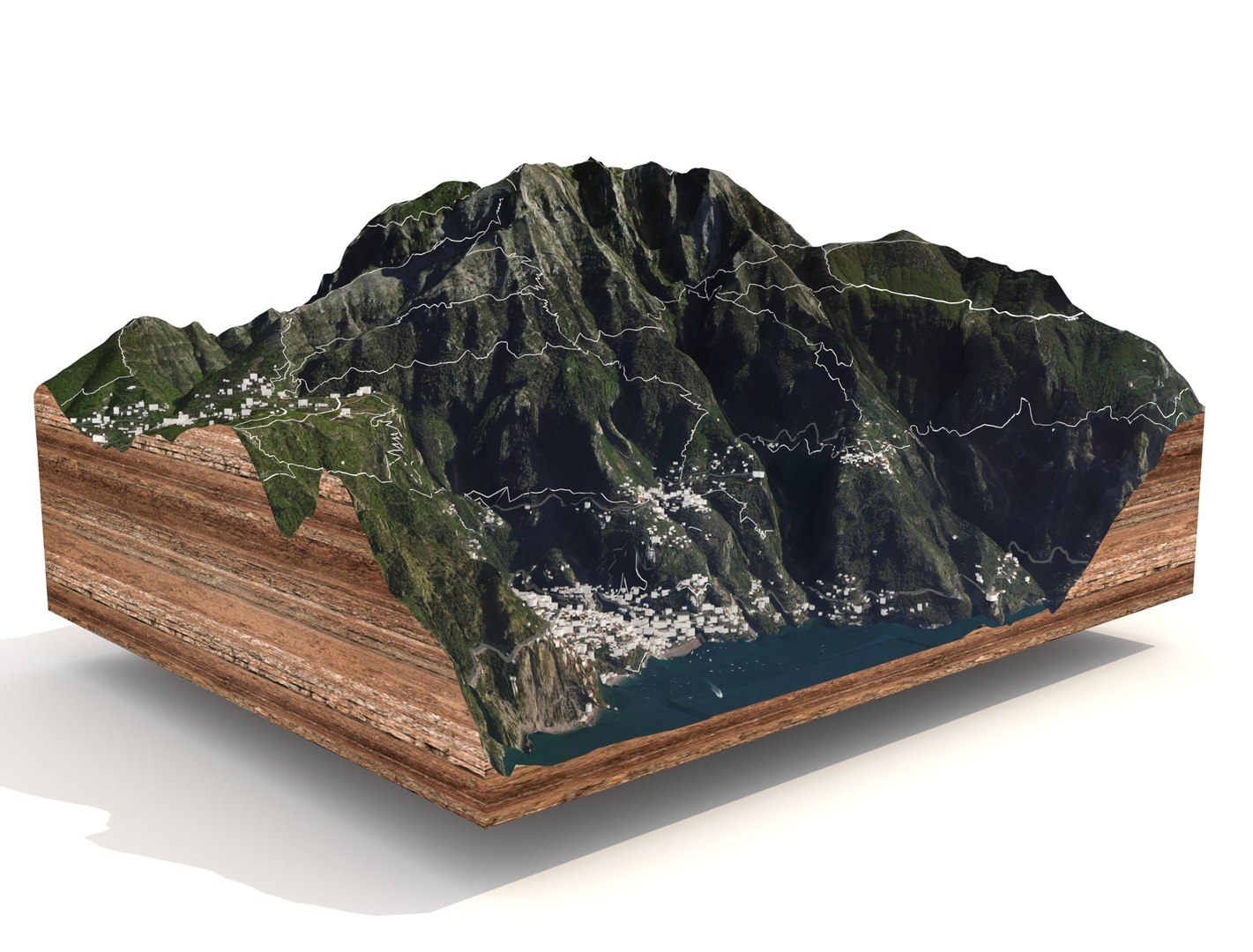 Positano Italy Mountain Landscape 3D Model - TurboSquid 1605223