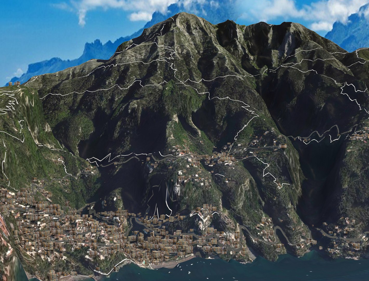 Positano Italy Mountain Landscape 3D Model - TurboSquid 1605223