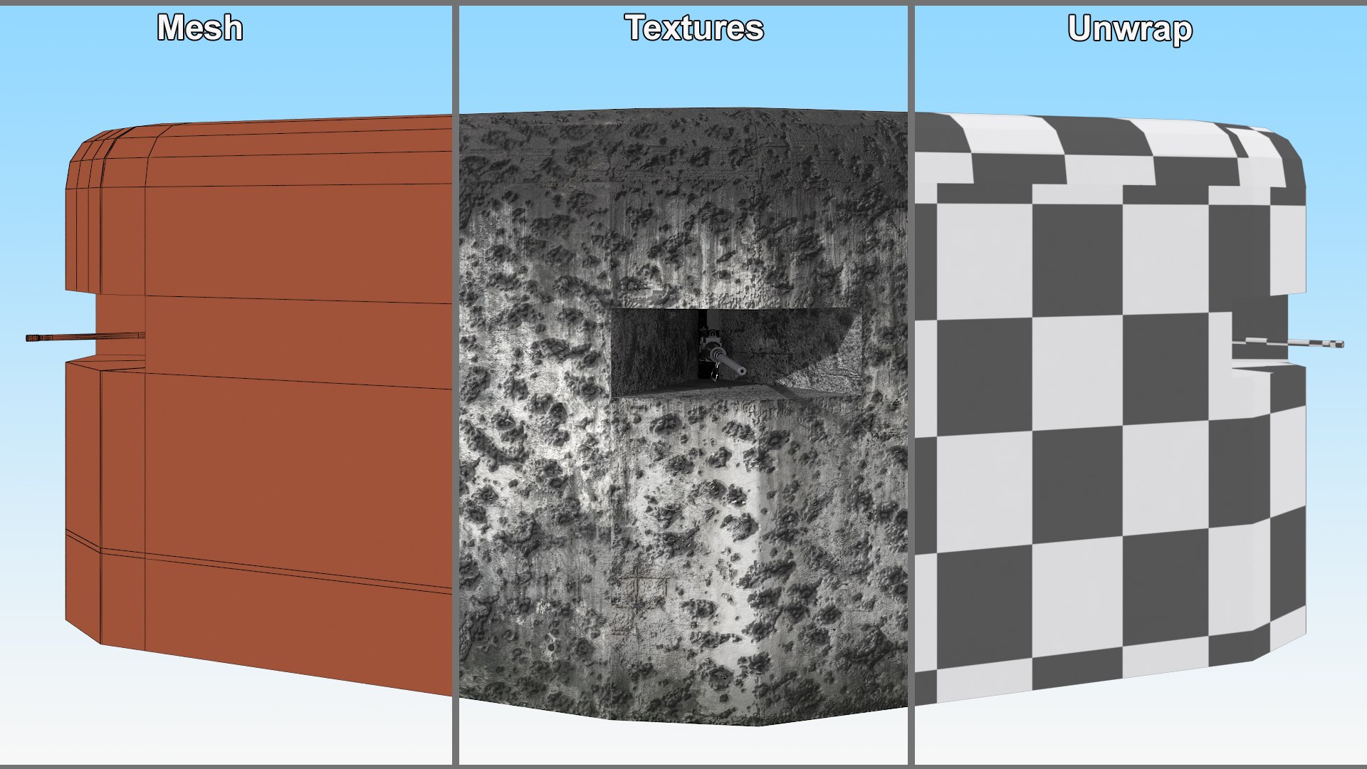 Defensive Fortification Bunker With Heavy Machine Gun 3D Model ...