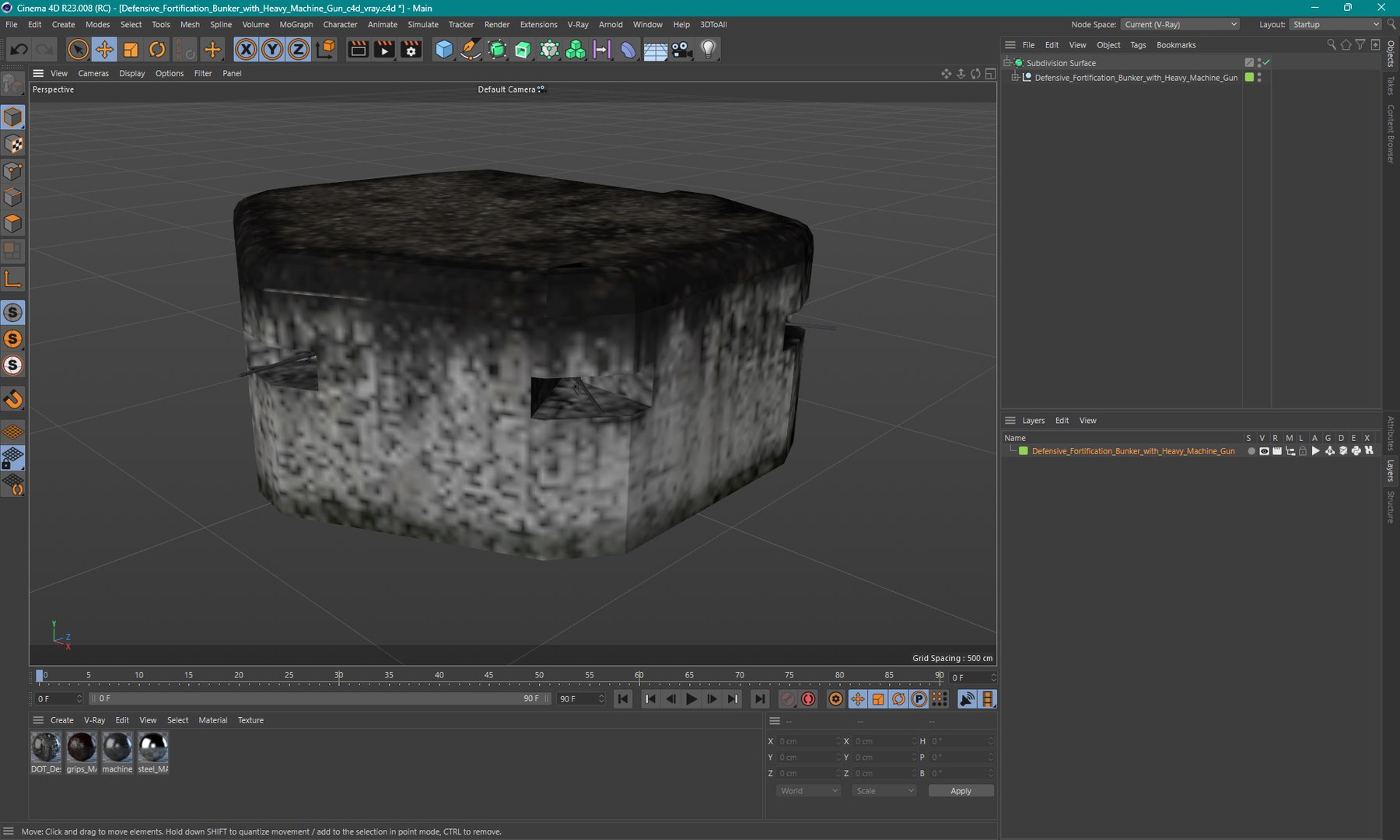 Defensive Fortification Bunker With Heavy Machine Gun 3D Model ...