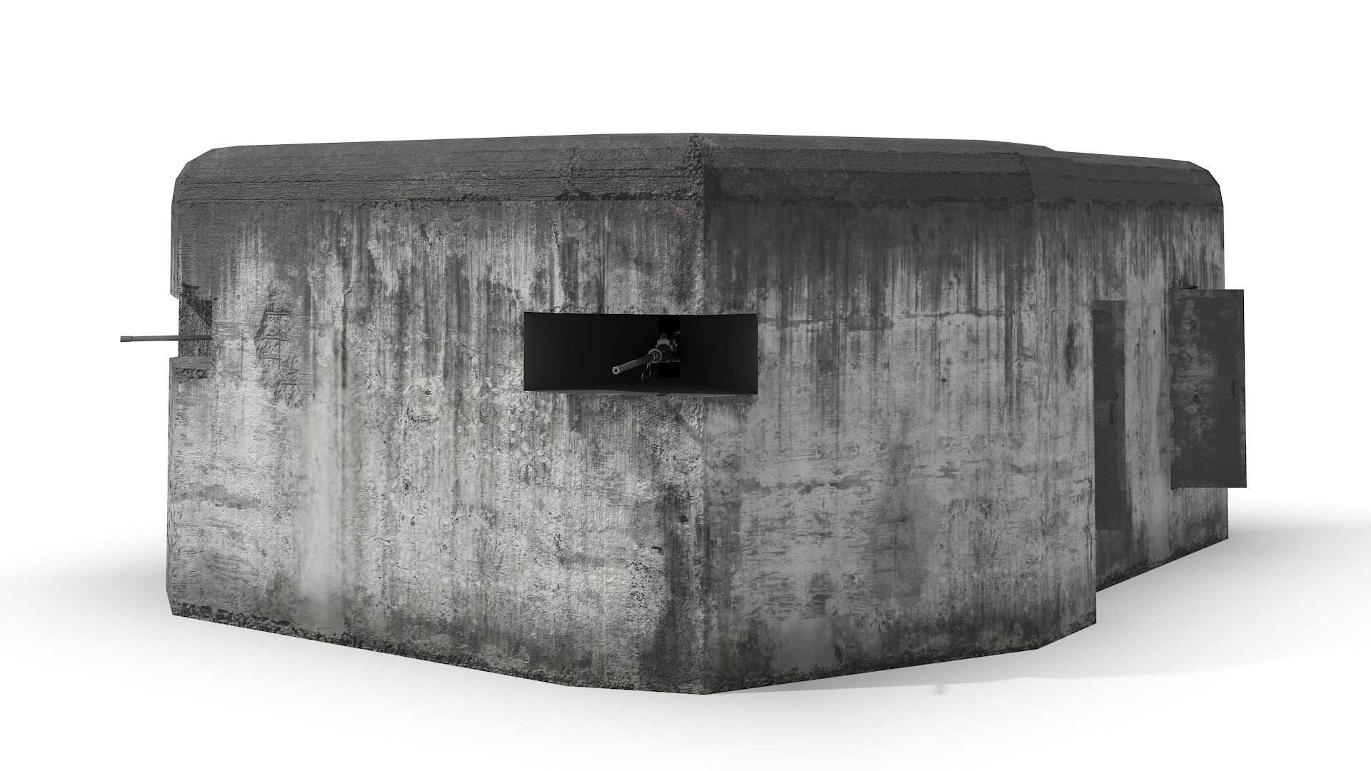 Defensive Fortification Bunker With Heavy Machine Gun 3D Model ...