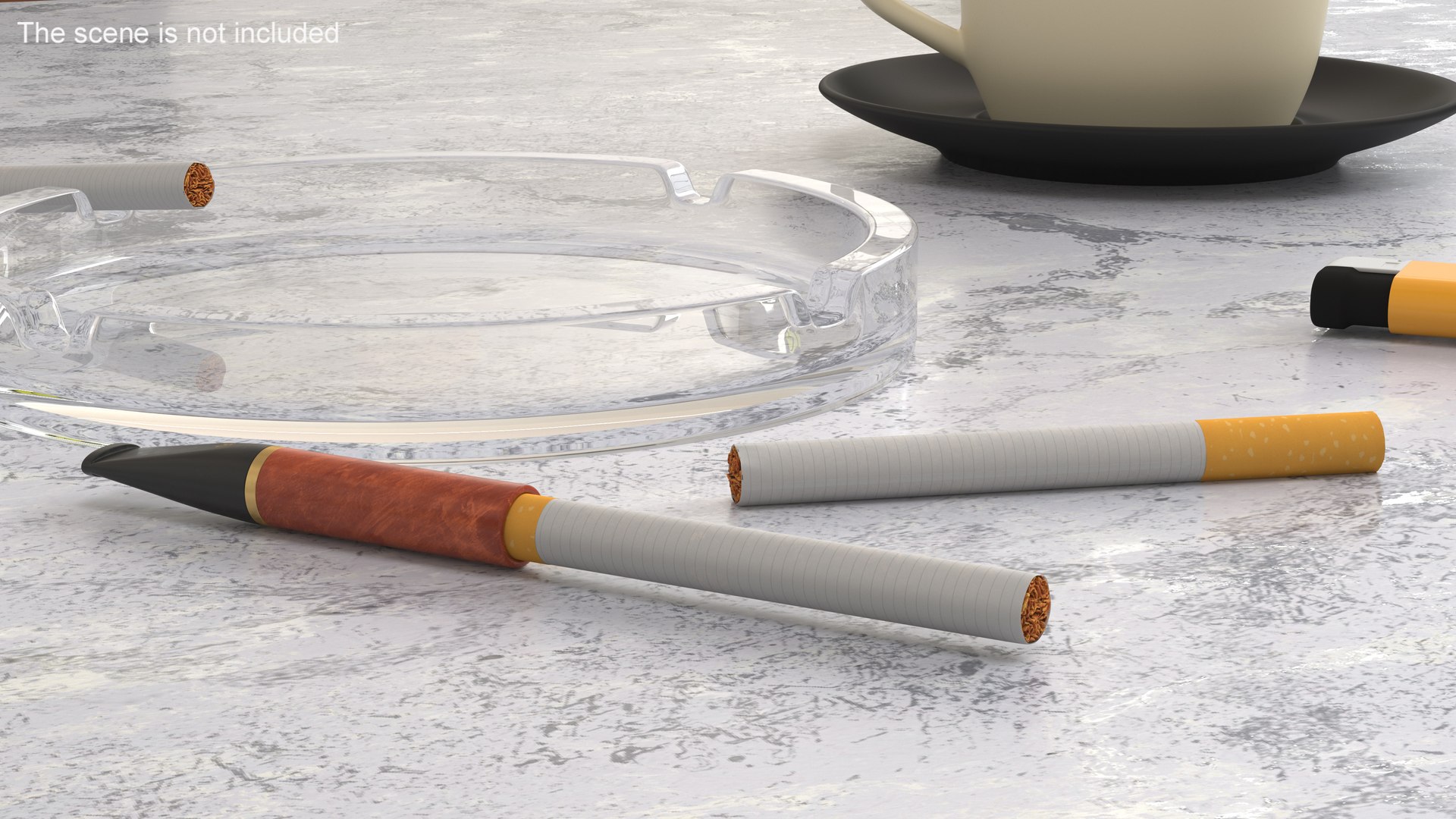 3D Vintage Cigarette Holders Set Dark - TurboSquid 2213177