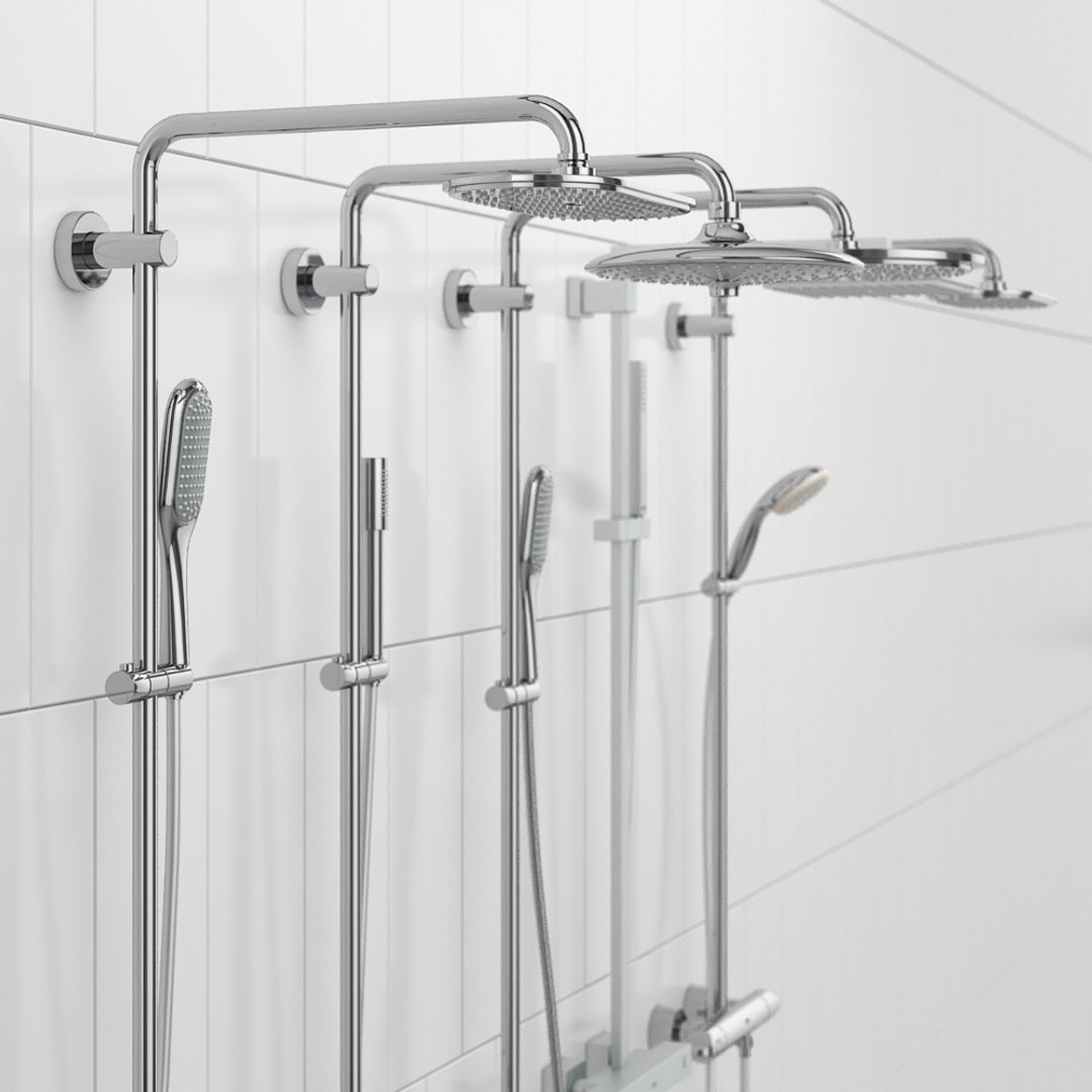 Shower Systems Grohe Rainshower 3D Model - TurboSquid 1405081