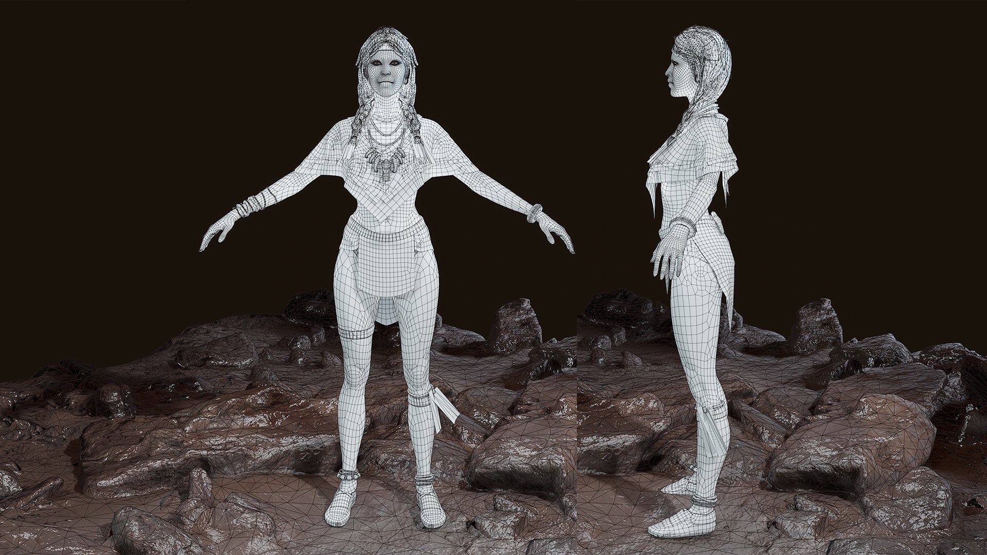Apache Female 1 3D Model - TurboSquid 1853979