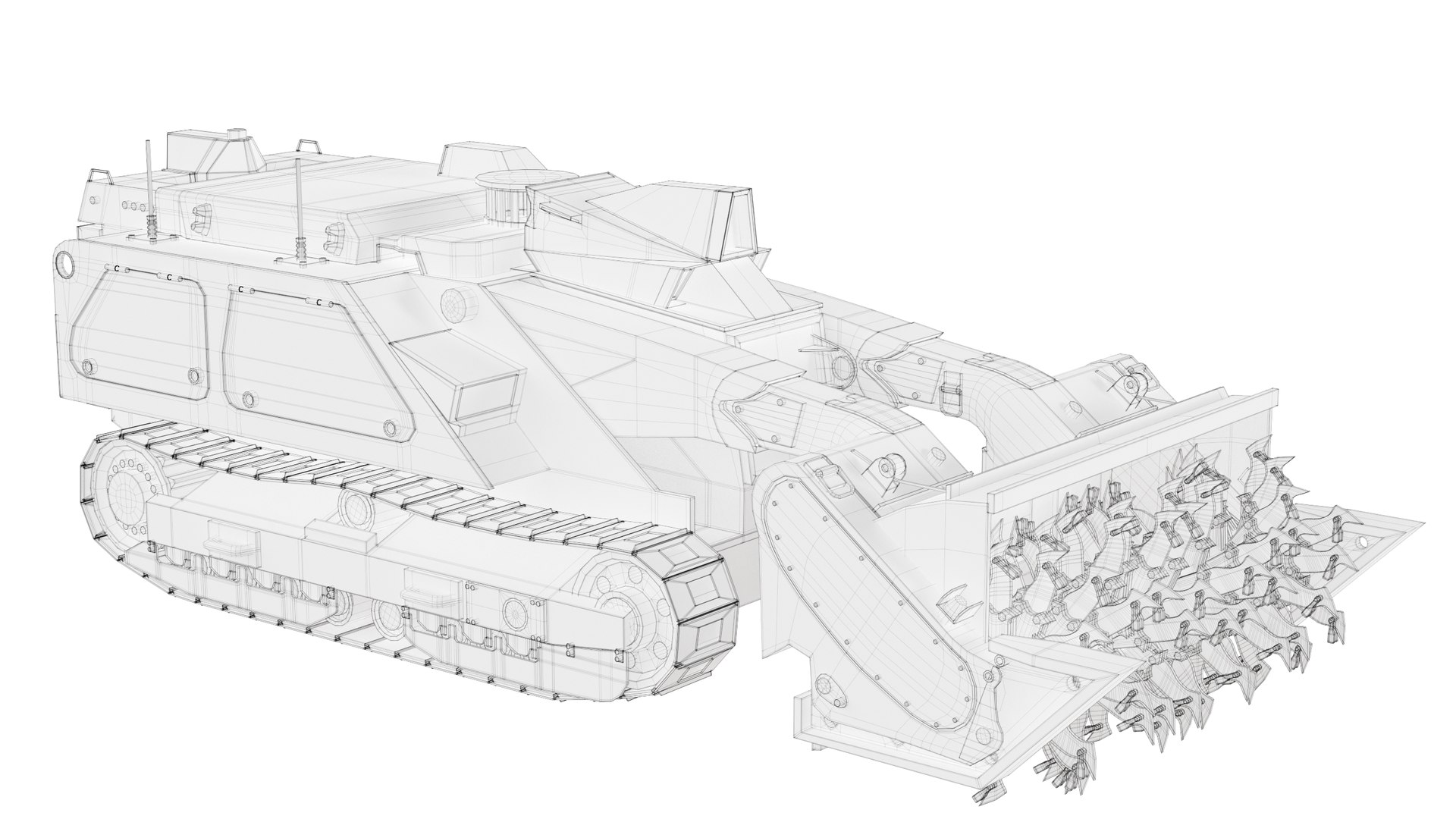 Uran-6 Multifunctional Robotic Demining System - Milling Mine Flail 3D ...