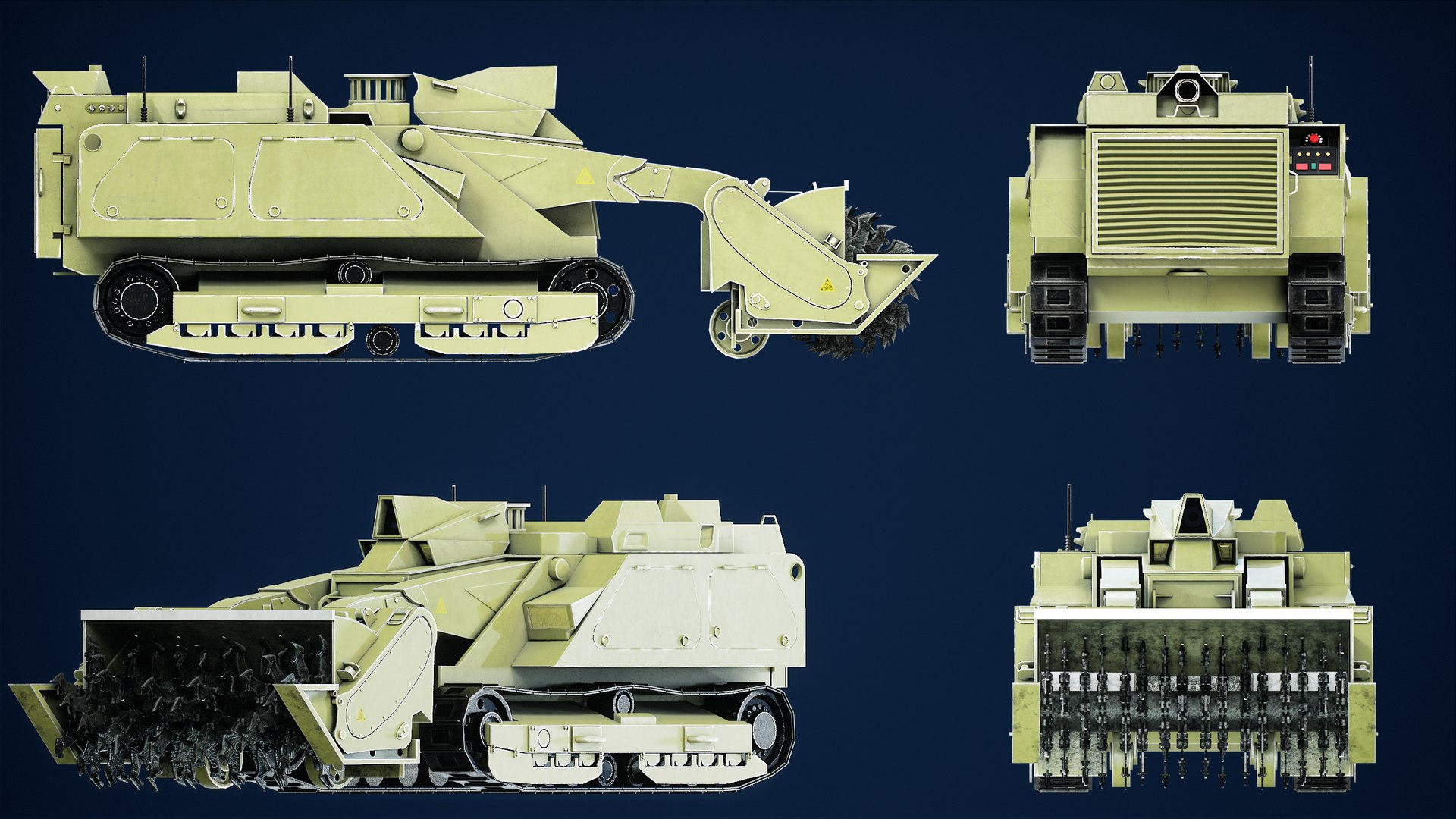 Uran-6 Multifunctional Robotic Demining System - Milling Mine Flail 3D ...