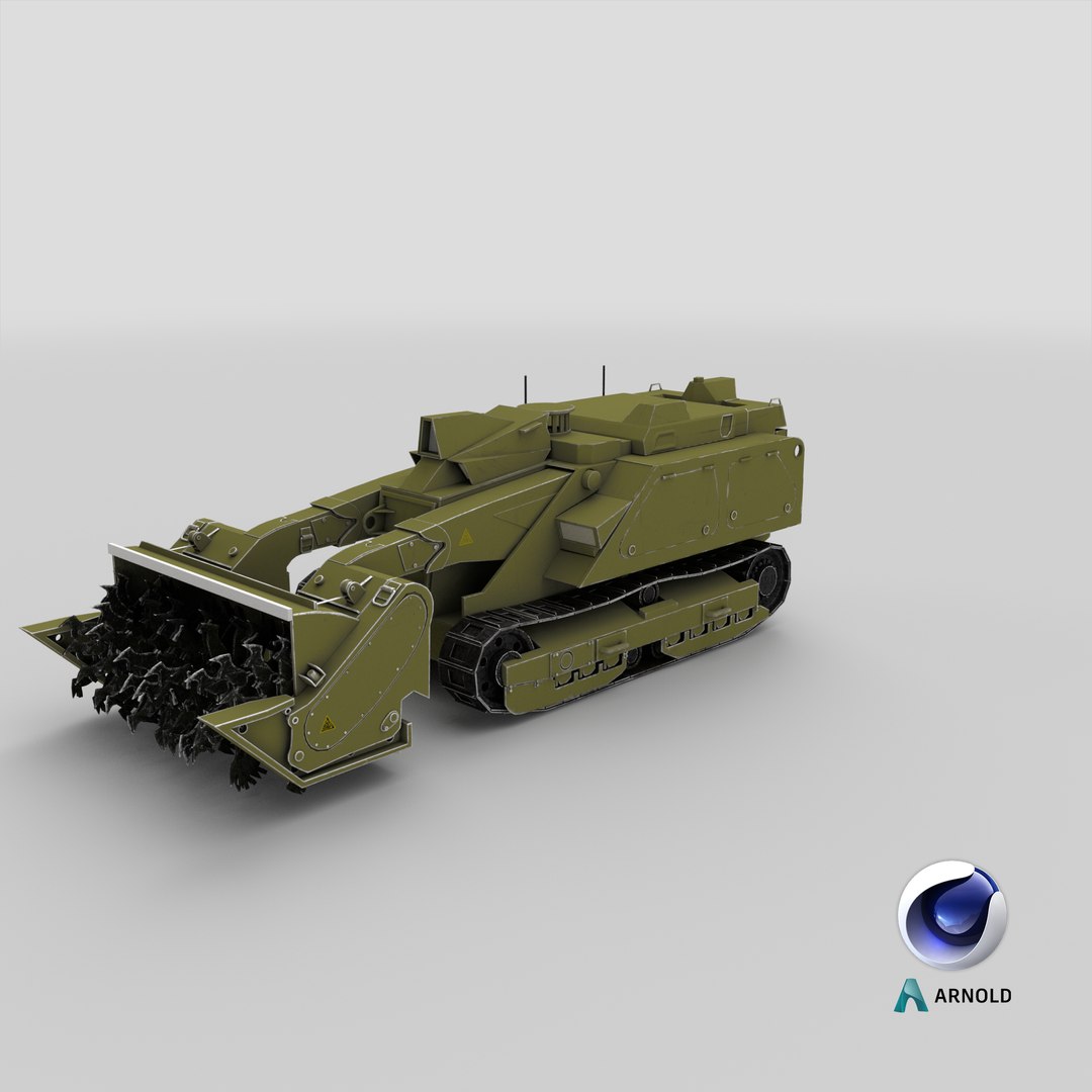 Uran-6 Multifunctional Robotic Demining System - Milling Mine Flail 3D ...