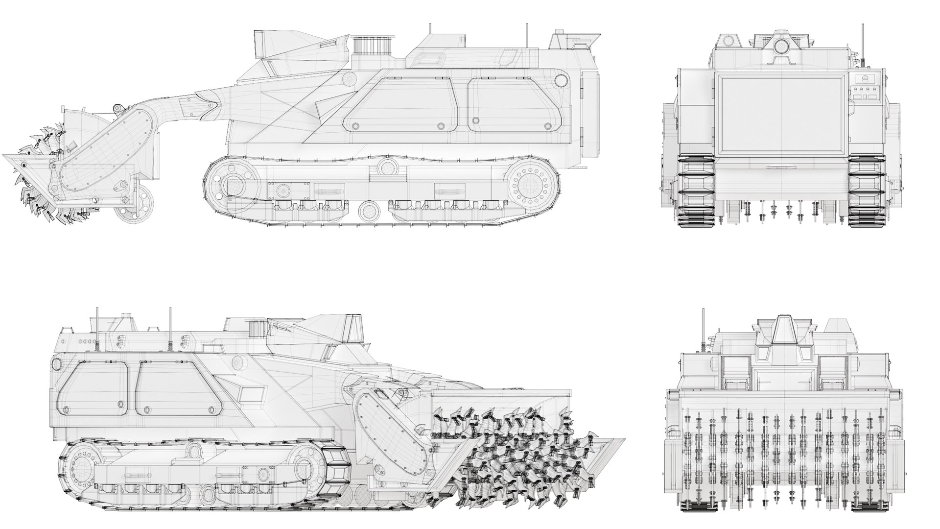 Uran-6 Multifunctional Robotic Demining System - Milling Mine Flail 3D ...