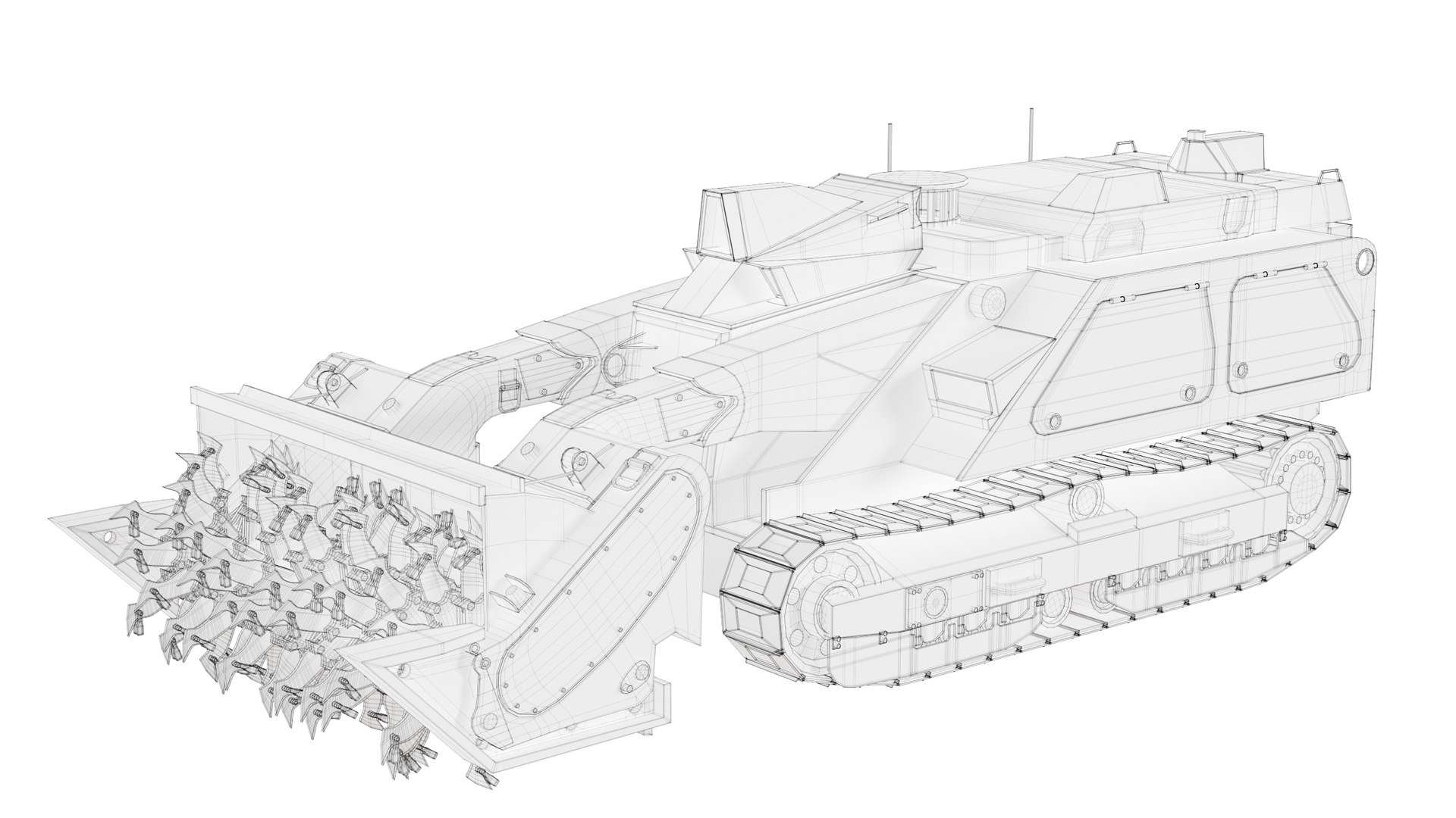 Uran-6 Multifunctional Robotic Demining System - Milling Mine Flail 3D ...