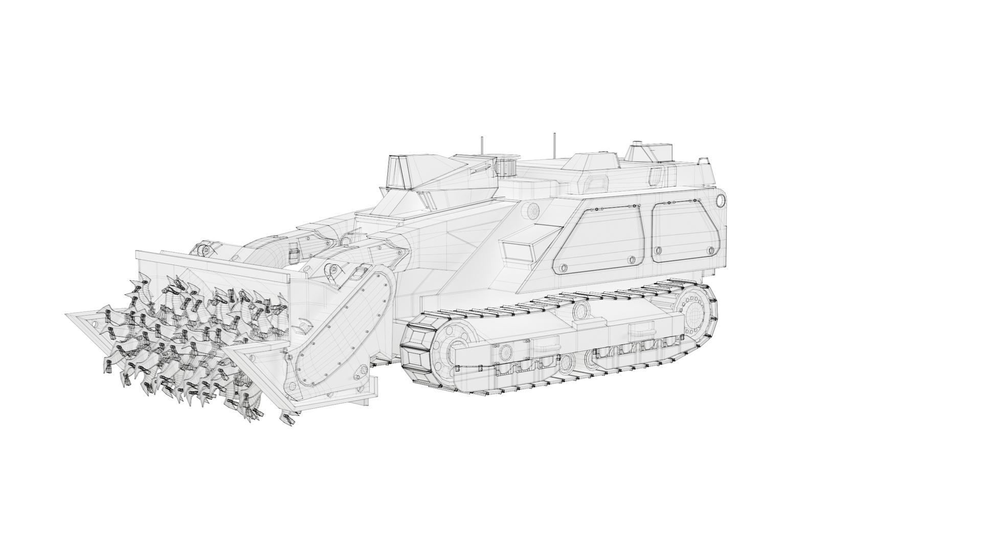 Uran-6 Multifunctional Robotic Demining System - Milling Mine Flail 3D ...