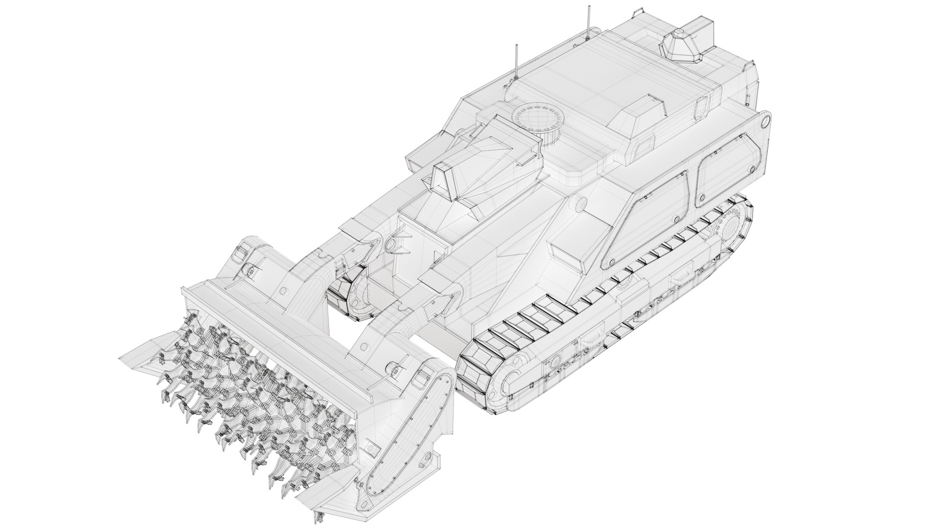 Uran-6 Multifunctional Robotic Demining System - Milling Mine Flail 3D ...