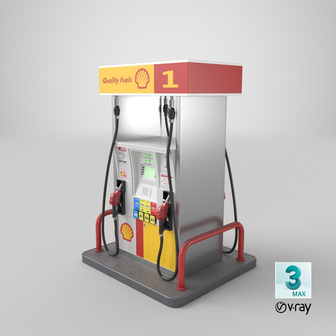 3D Detailed Shell Gas Pump model - TurboSquid 2018275