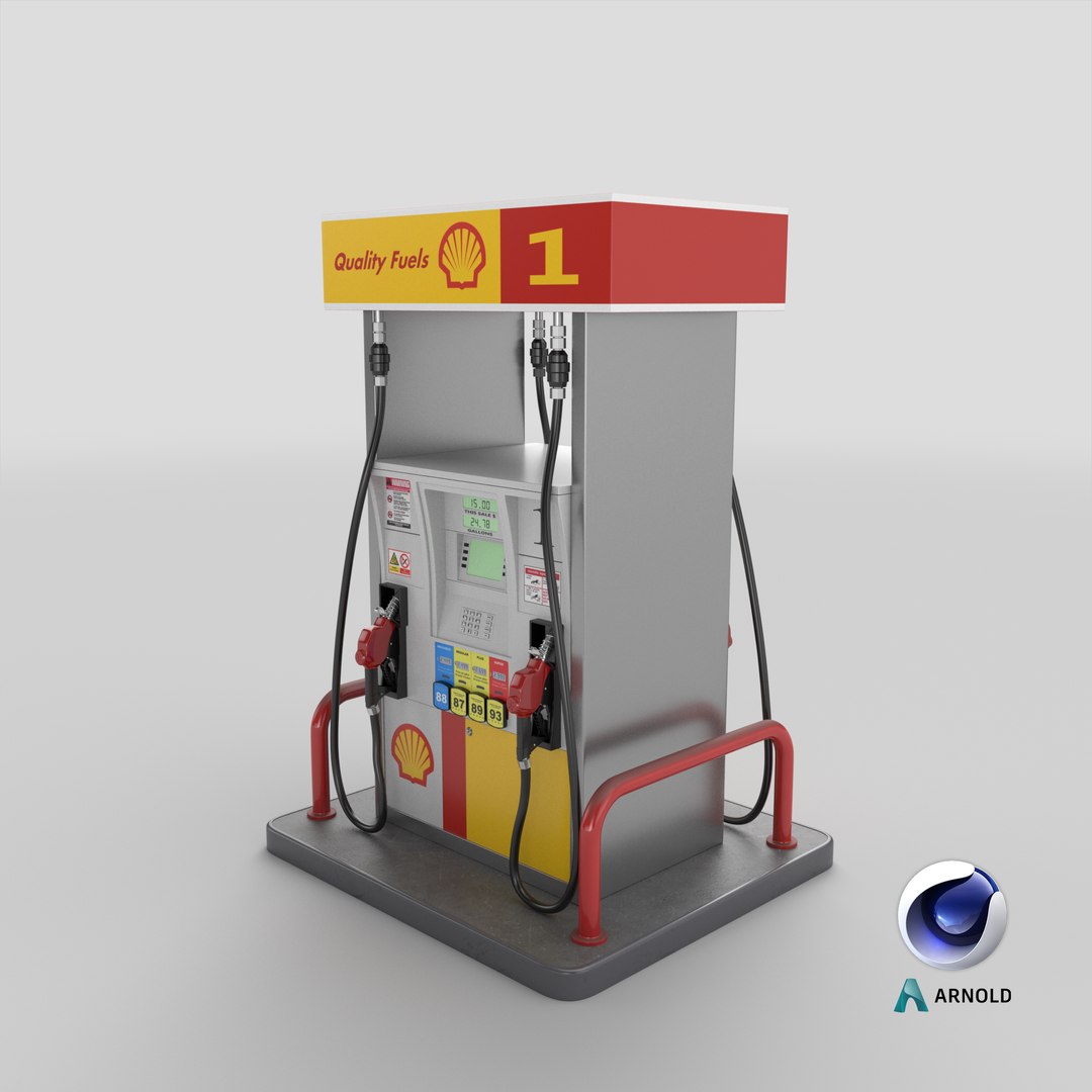 3D Detailed Shell Gas Pump Model - TurboSquid 2018275