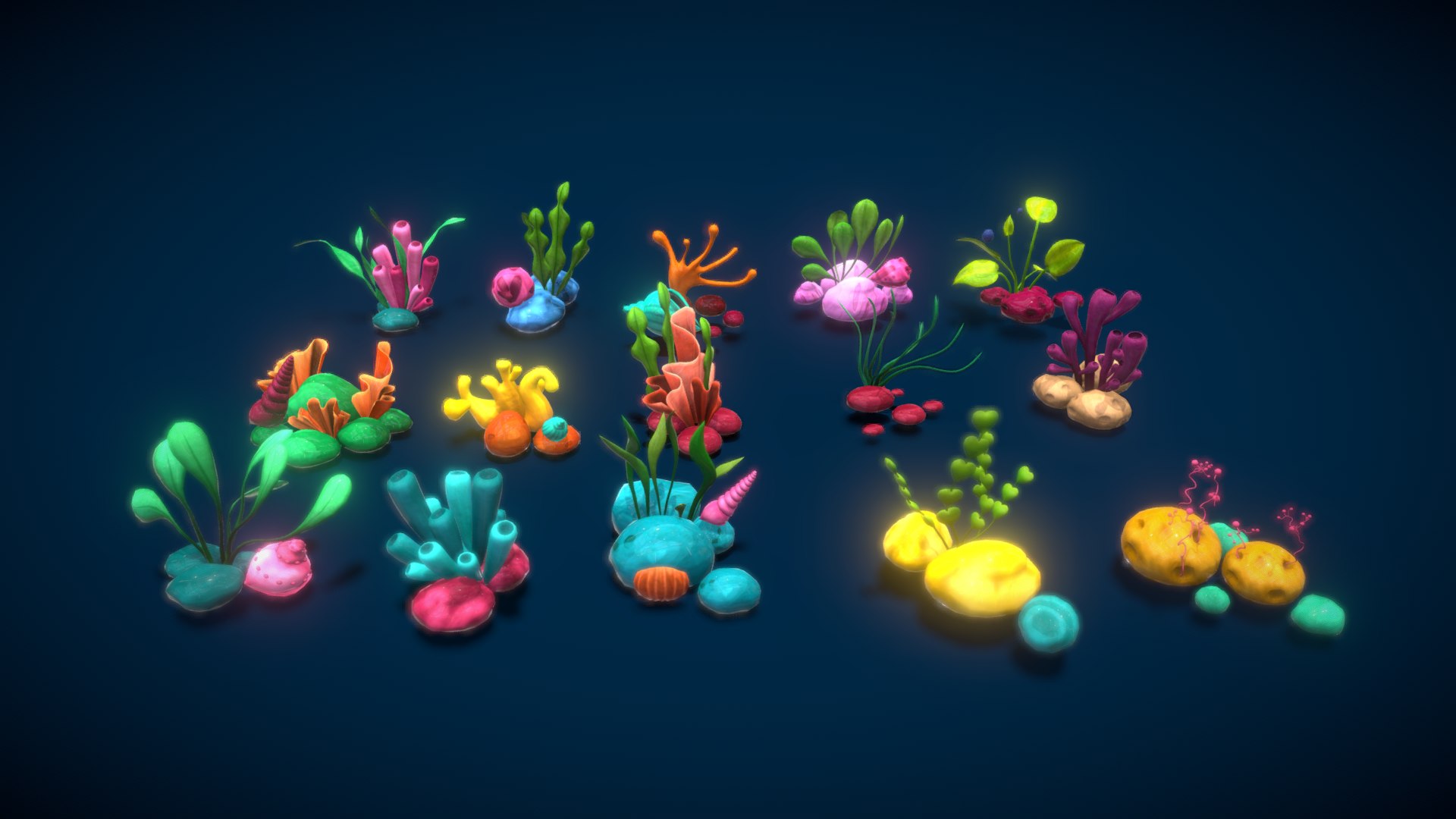 3D Cartoon Seaweed 4 - TurboSquid 2134569