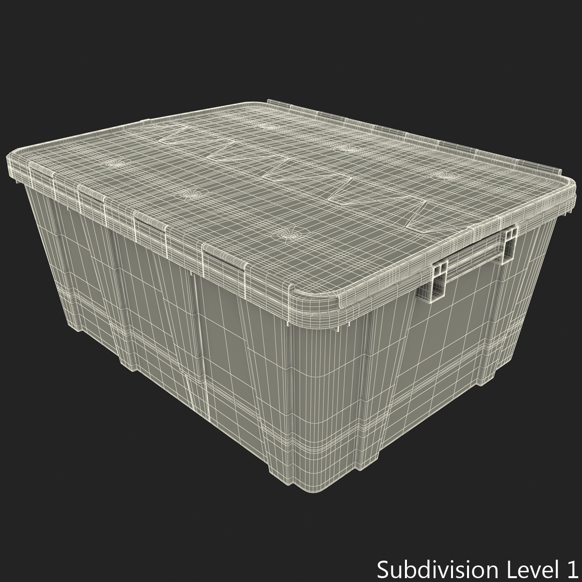 3d model of plastic crate lid