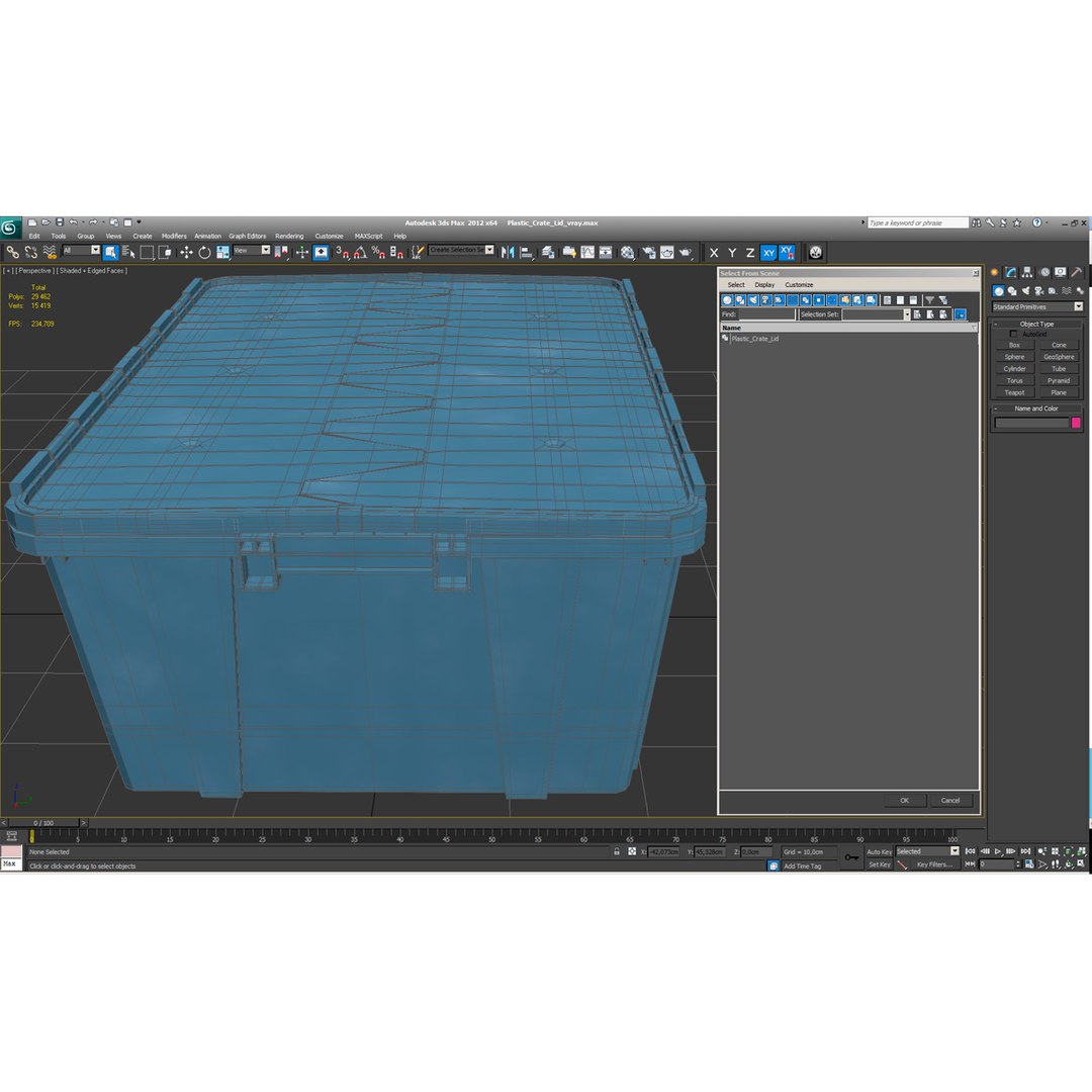 3d model of plastic crate lid