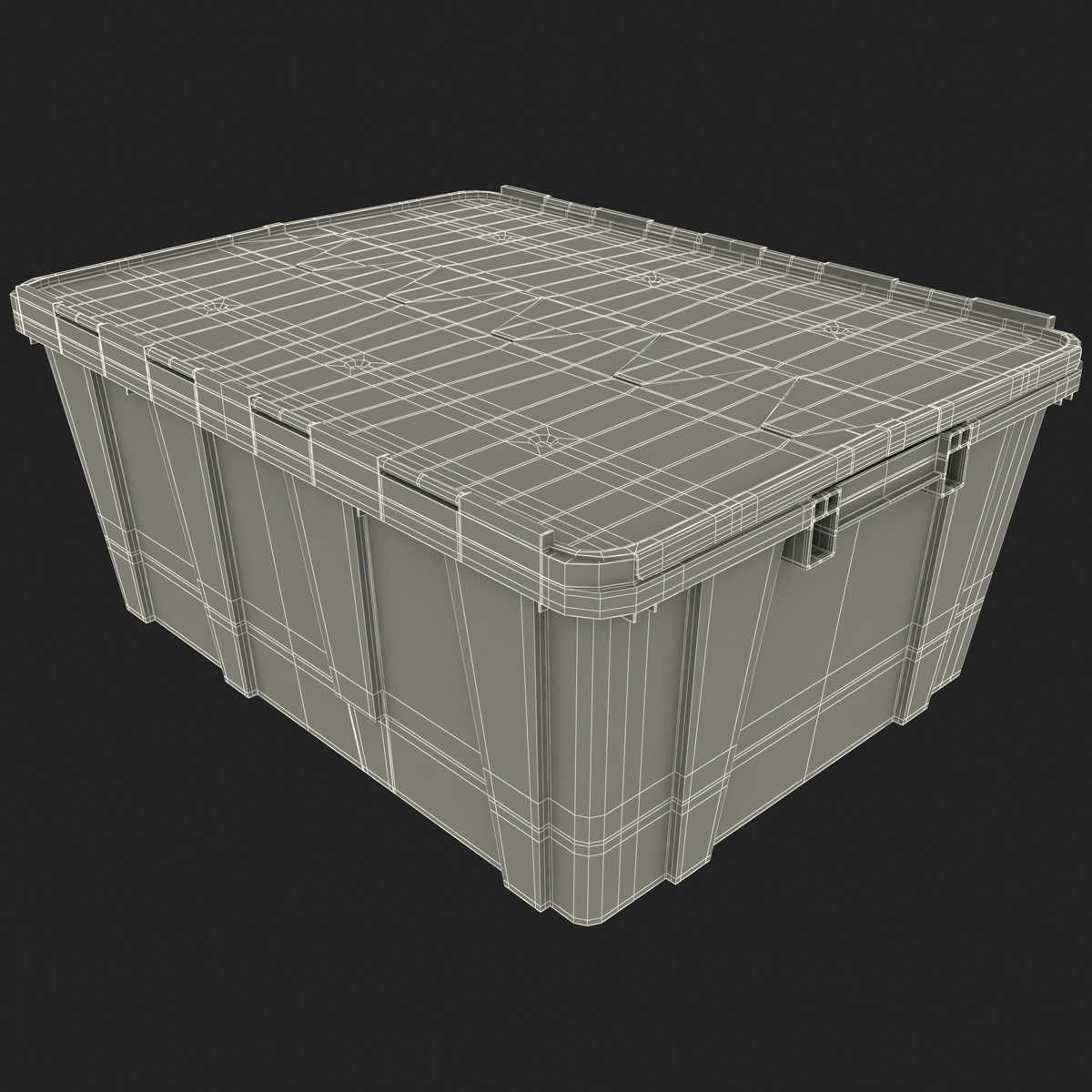 3d model of plastic crate lid