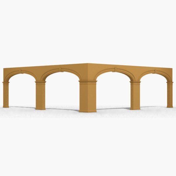 3d arch architecture wall model