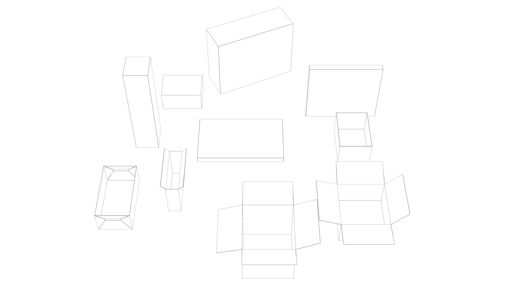 10 Different Boxes 3D Model - TurboSquid 1579580