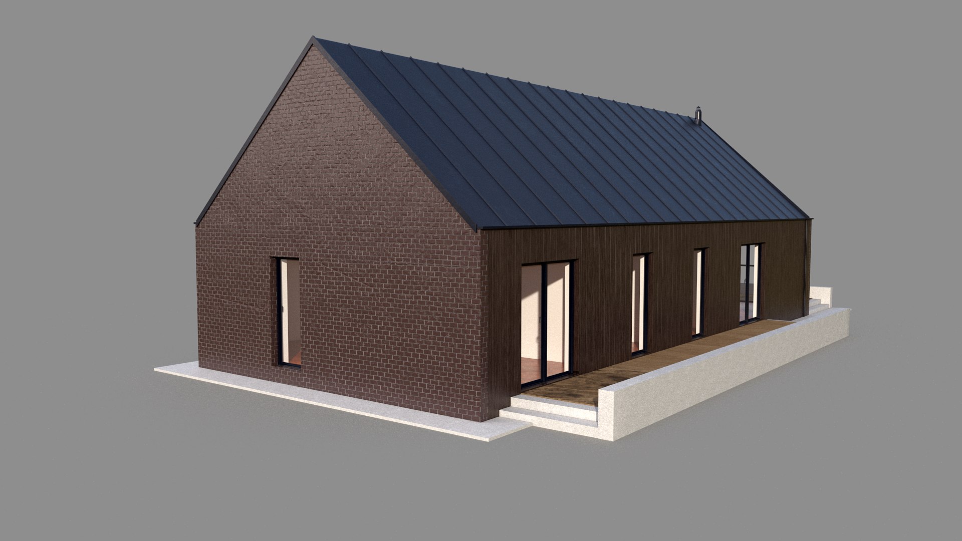 3D Model Modern Barn Style House - TurboSquid 2051161