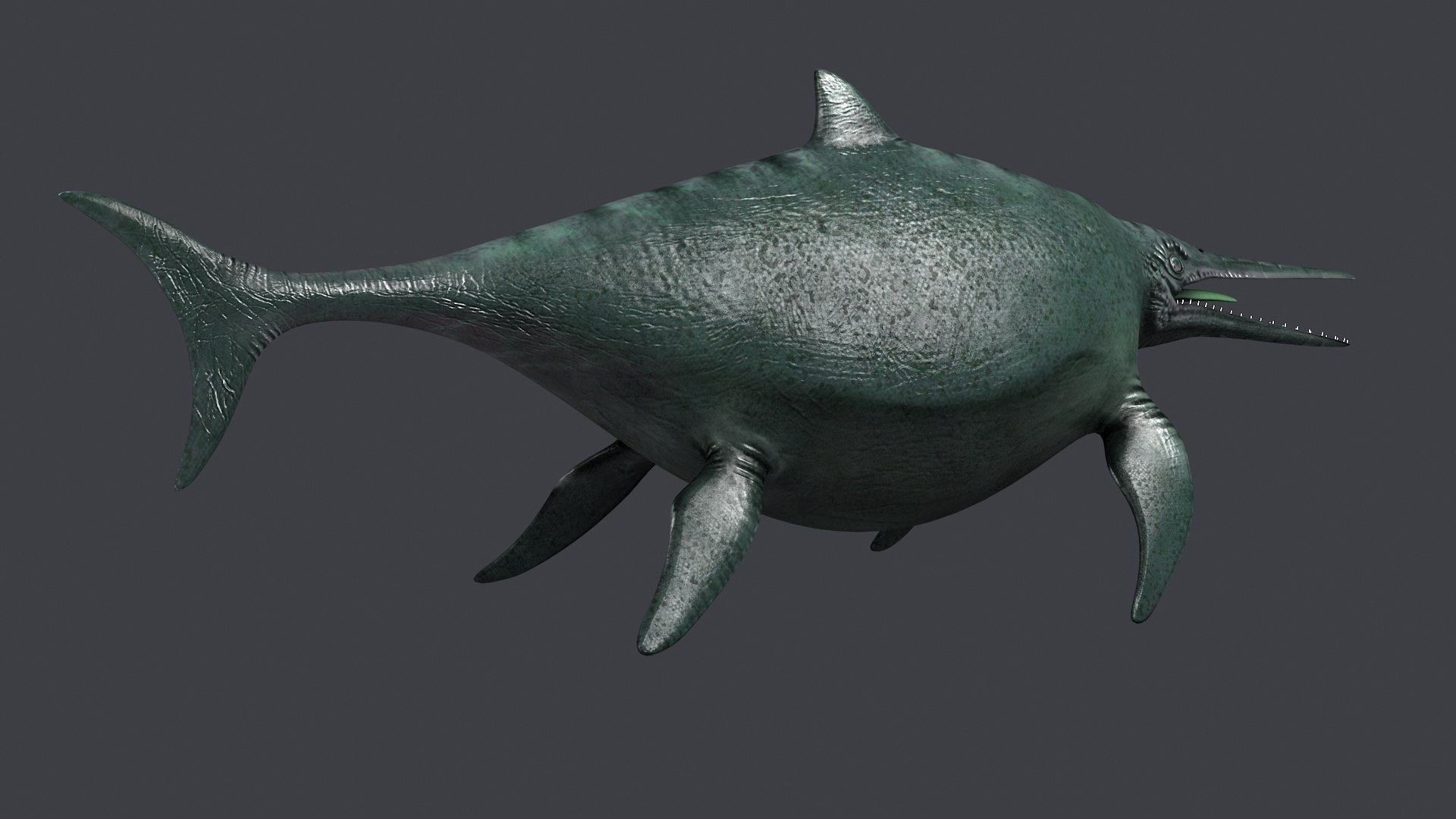 Ichthyosaur Ichthyosaurus Giant Lizard Fish Marine Reptile 3D Model ...