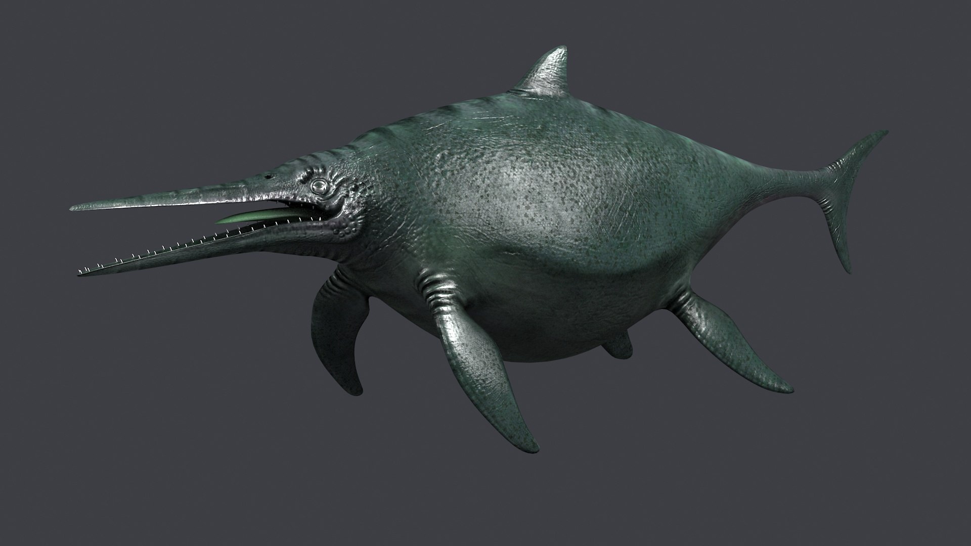 Ichthyosaur Ichthyosaurus Giant Lizard Fish Marine Reptile 3D Model ...