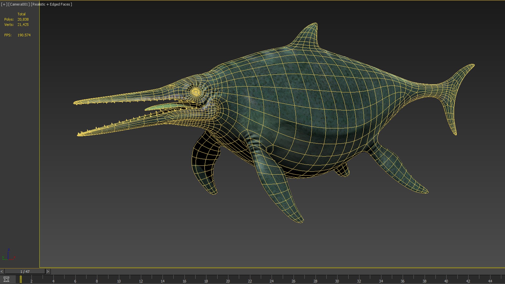 Ichthyosaur Ichthyosaurus Giant Lizard Fish Marine Reptile 3D Model - TurboSquid 1948775