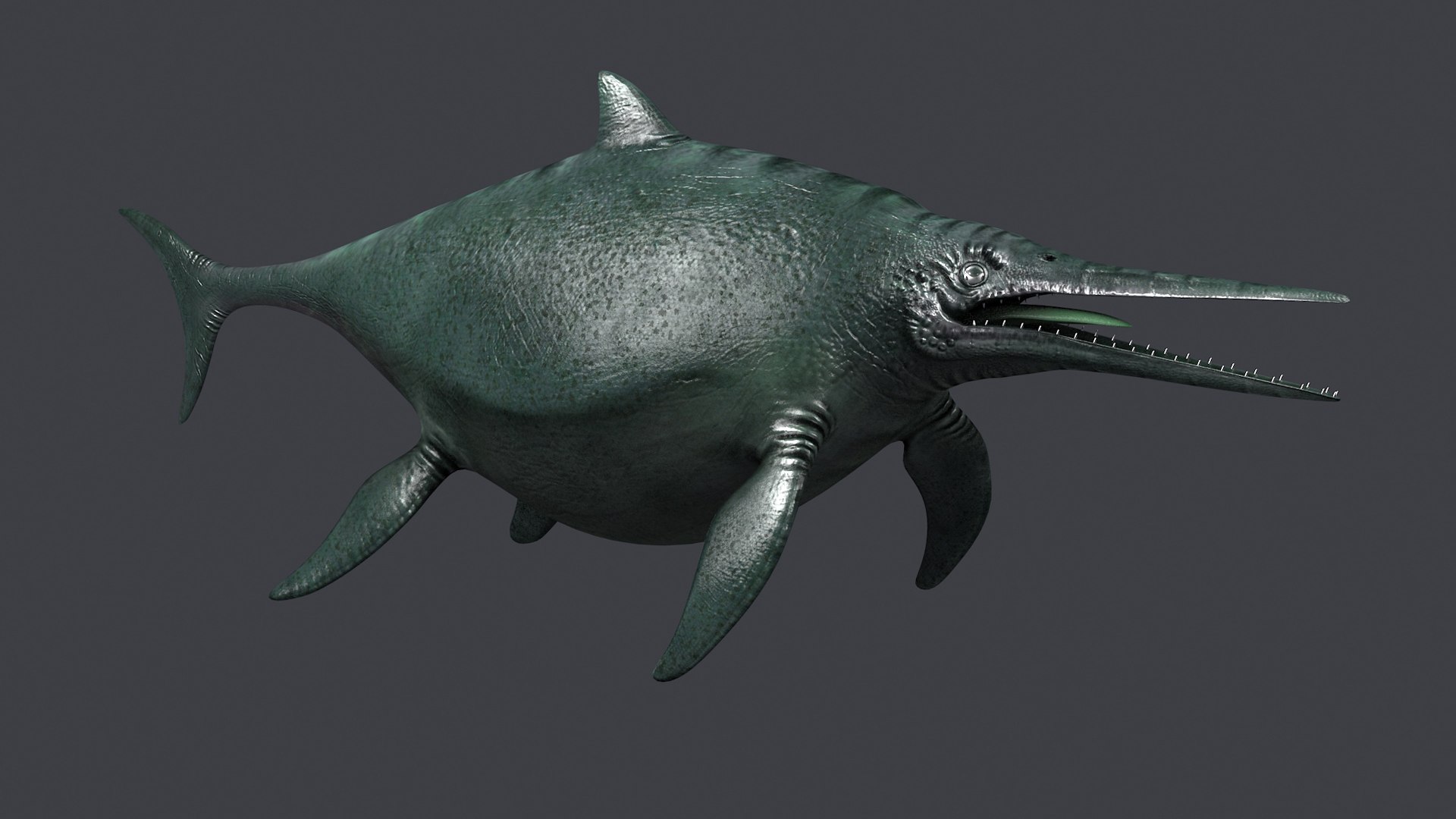 Ichthyosaur Ichthyosaurus Giant Lizard Fish Marine Reptile 3D Model - TurboSquid 1948775