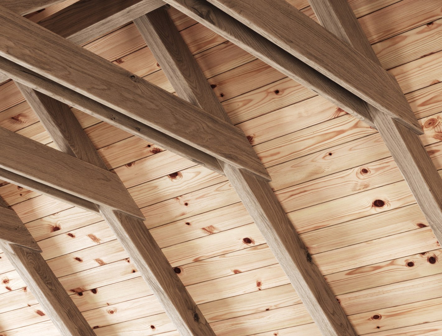 Wooden Ceiling V11 With Beams 3D Model - TurboSquid 2285179