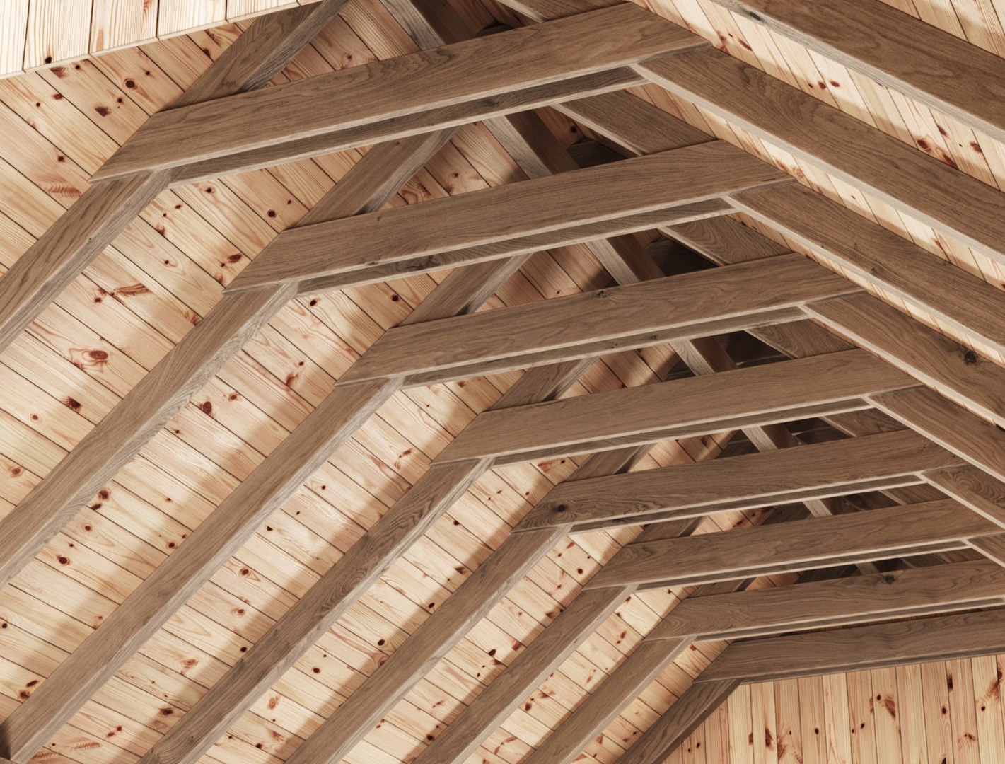 Wooden Ceiling V11 With Beams 3D Model - TurboSquid 2285179