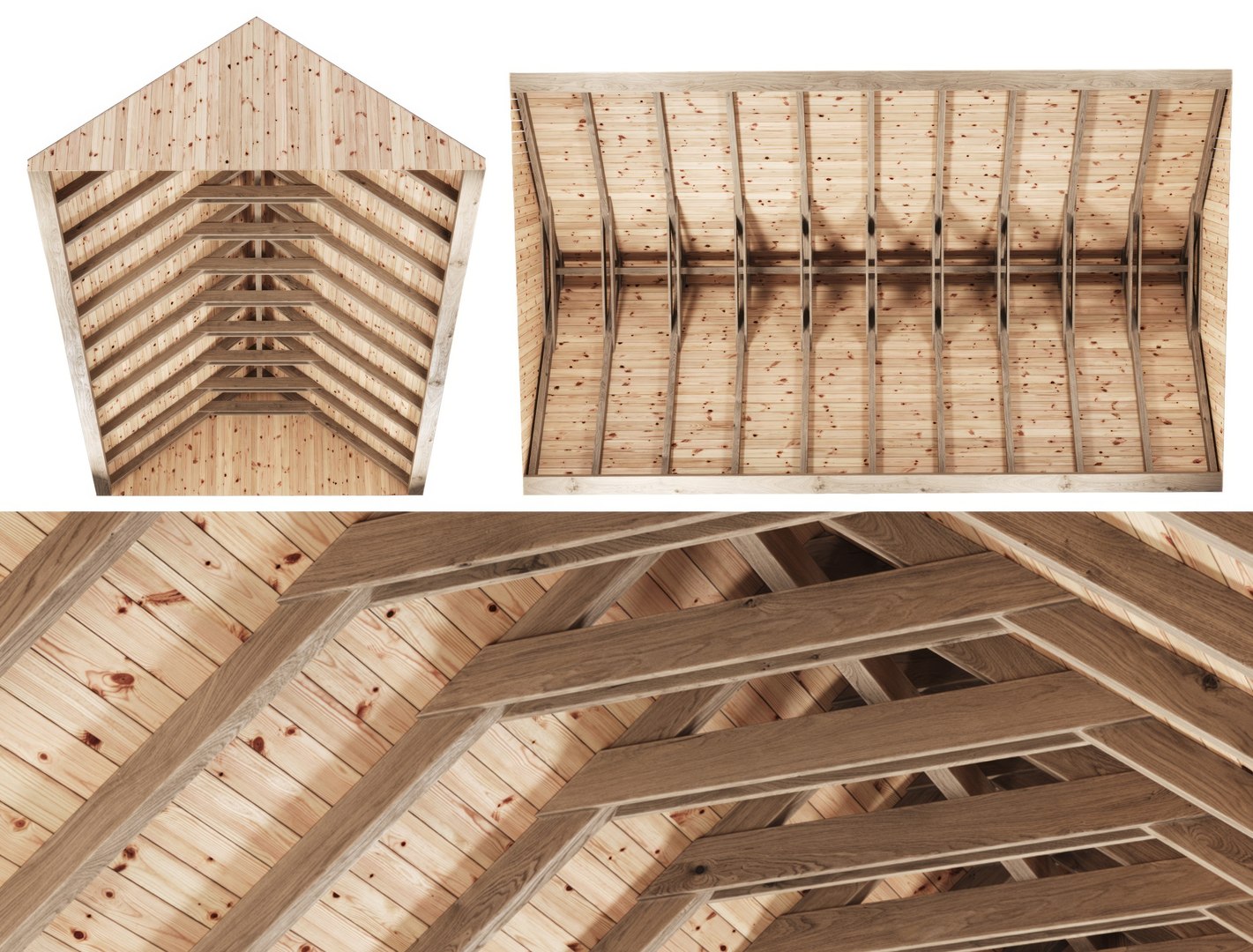 Wooden Ceiling V11 With Beams 3D Model - TurboSquid 2285179