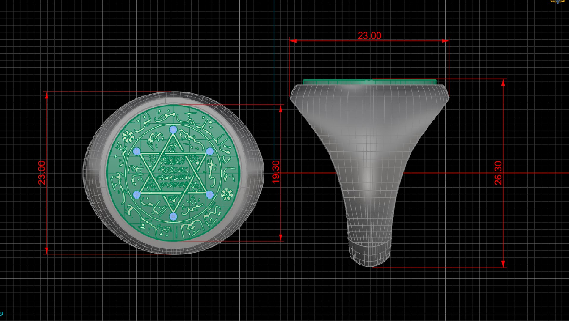 3D Ring With The Ancient Symbol Of Solomons Ring 3D Print Model Model ...