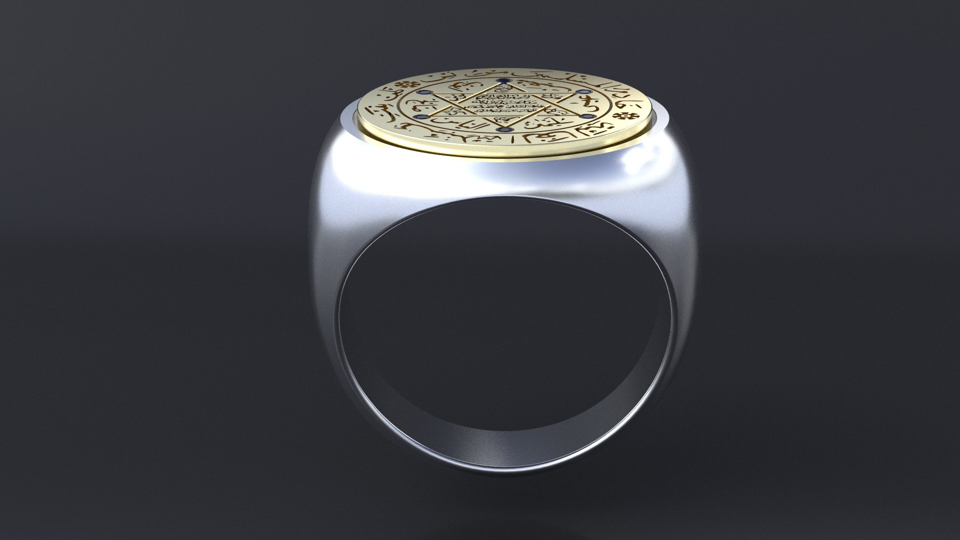 3D Ring With The Ancient Symbol Of Solomons Ring 3D Print Model Model - TurboSquid 1985657