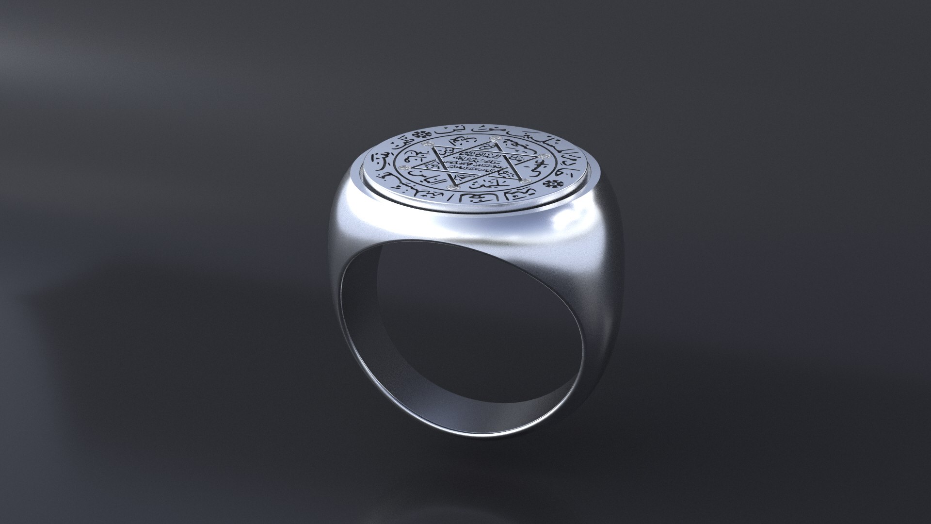 3D Ring With The Ancient Symbol Of Solomons Ring 3D Print Model Model - TurboSquid 1985657