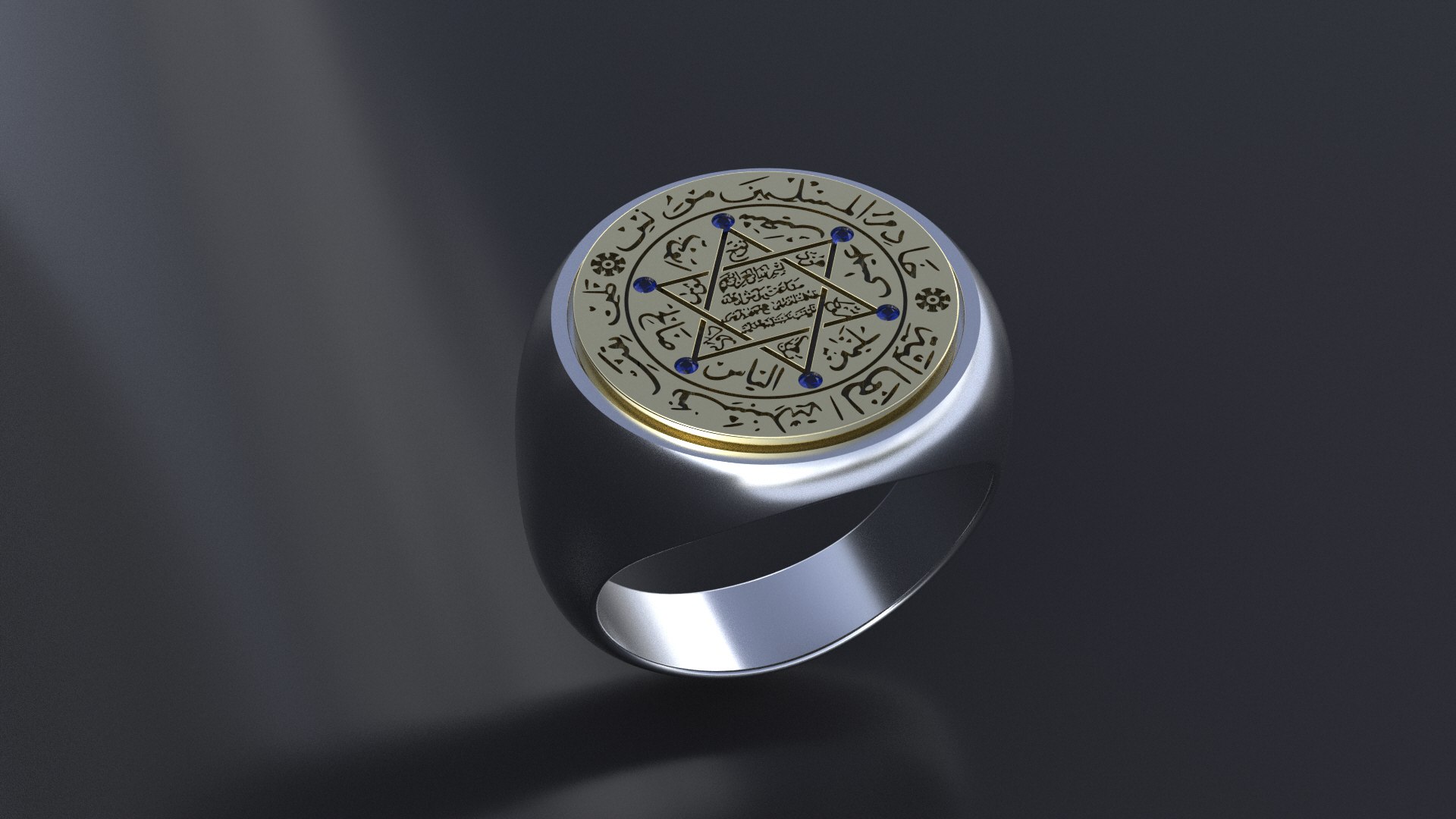 3D Ring With The Ancient Symbol Of Solomons Ring 3D Print Model Model ...