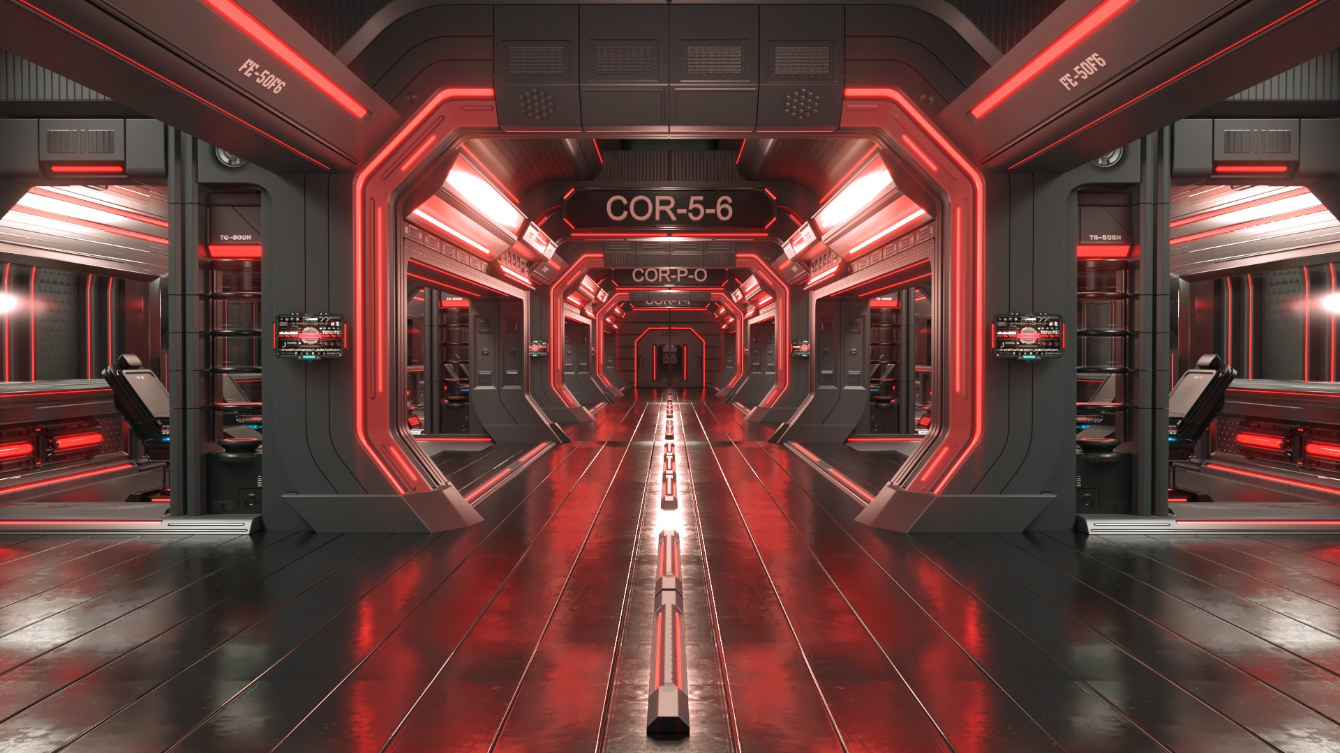 Scifi modular interior space station 3D - TurboSquid 2114558