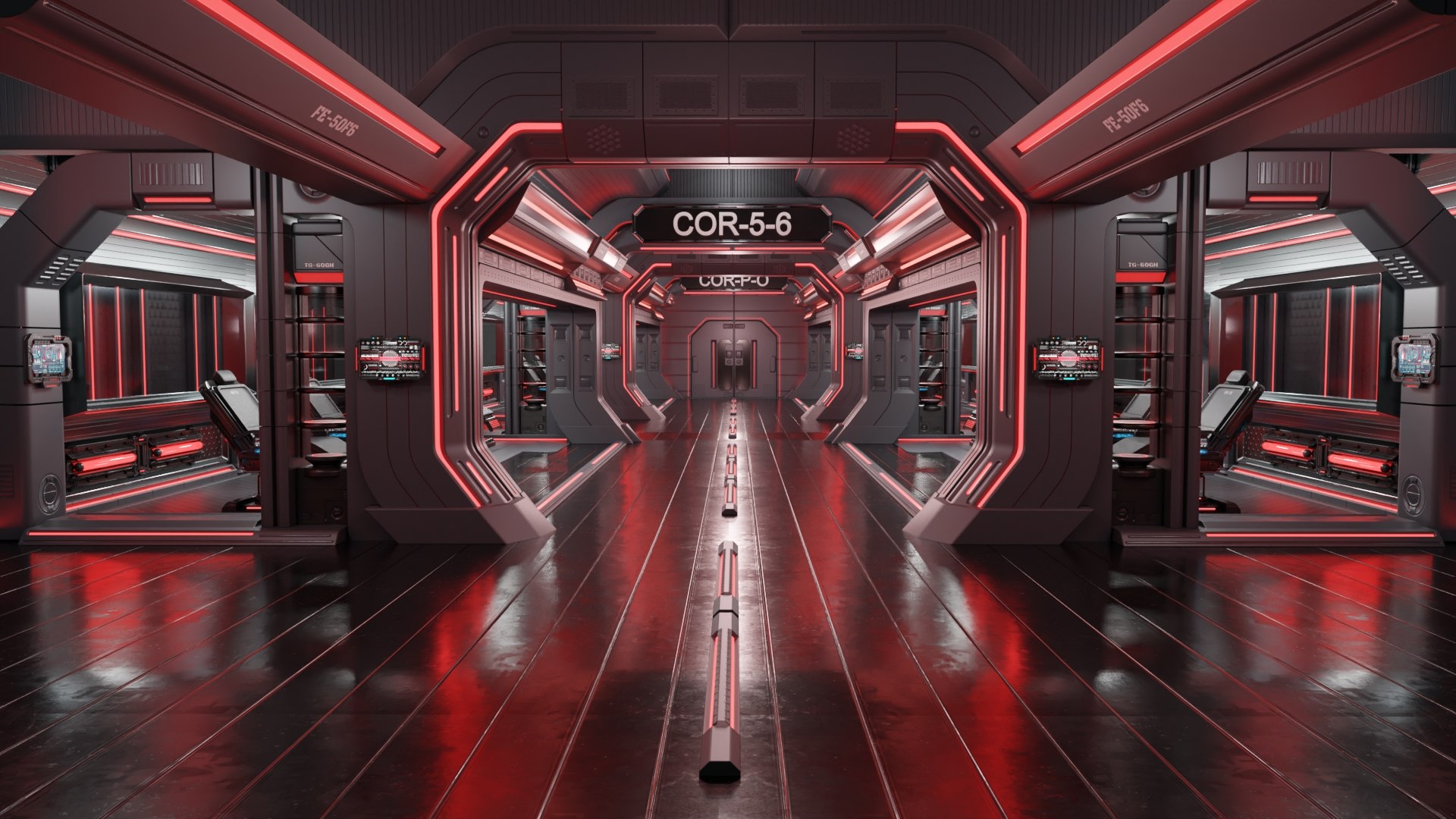 Scifi Modular Interior Space Station 3D - TurboSquid 2114558