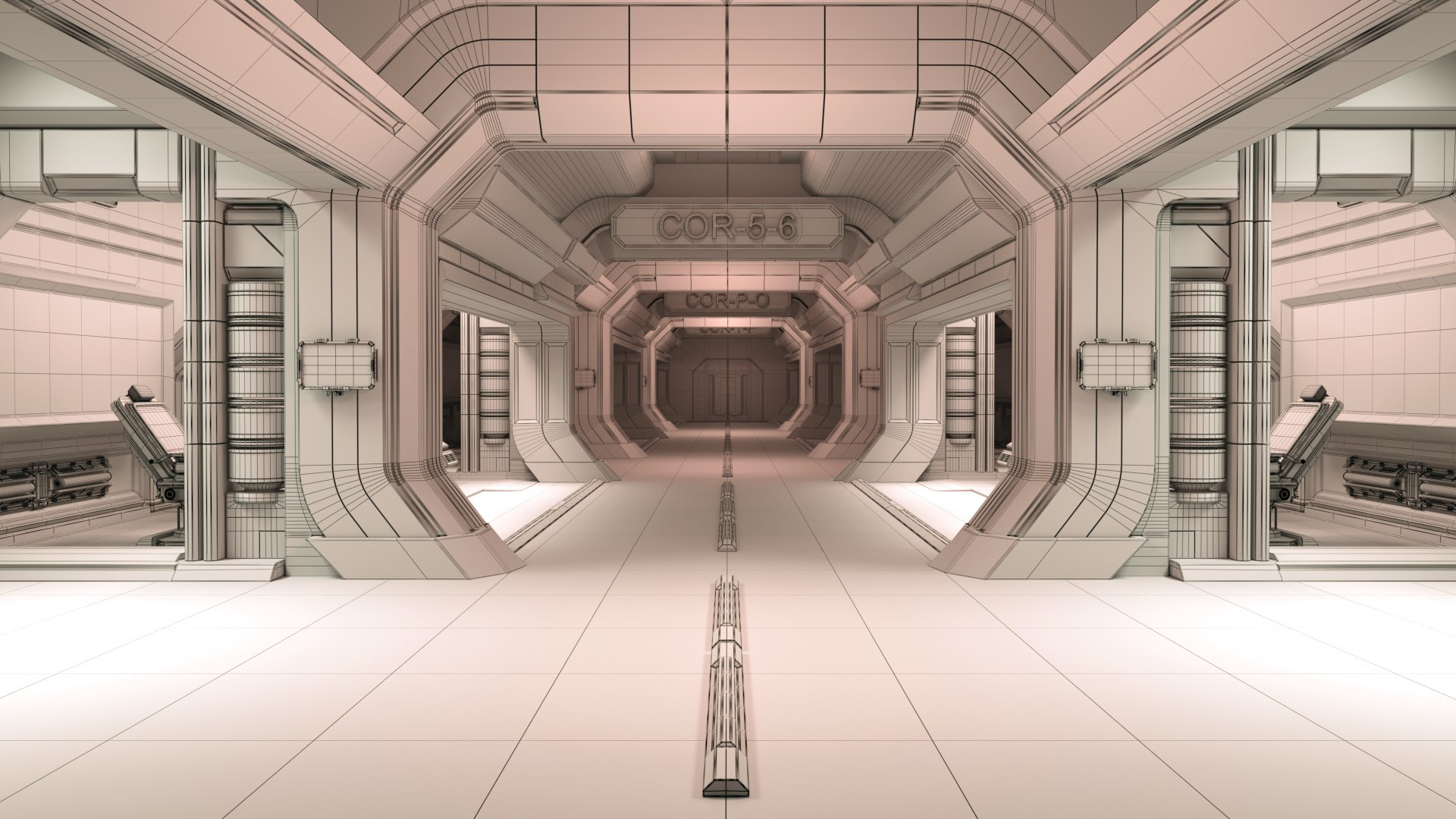Scifi Modular Interior Space Station 3D - TurboSquid 2114558