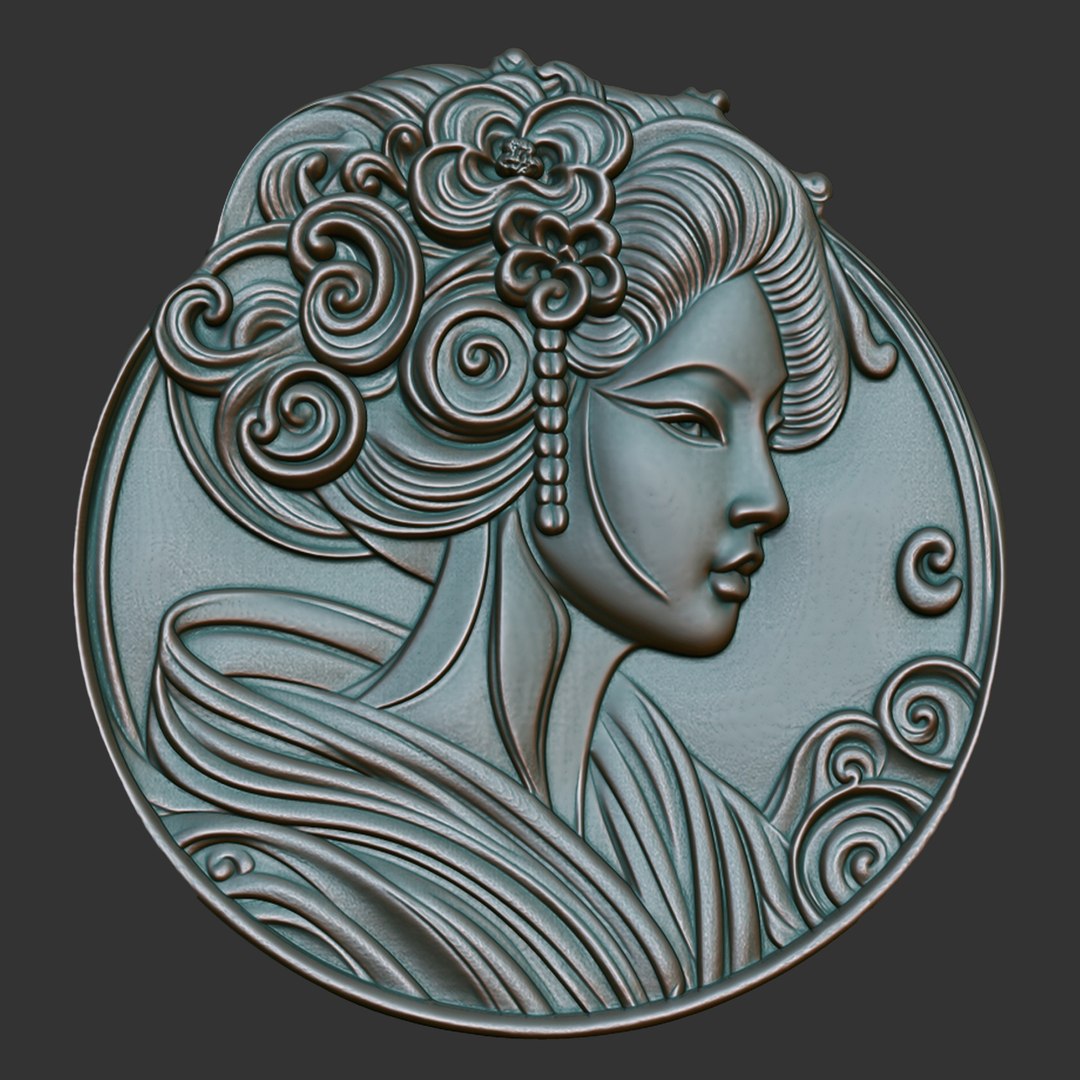 3D Geisha Basrelief 08 240731 - TurboSquid 2380464