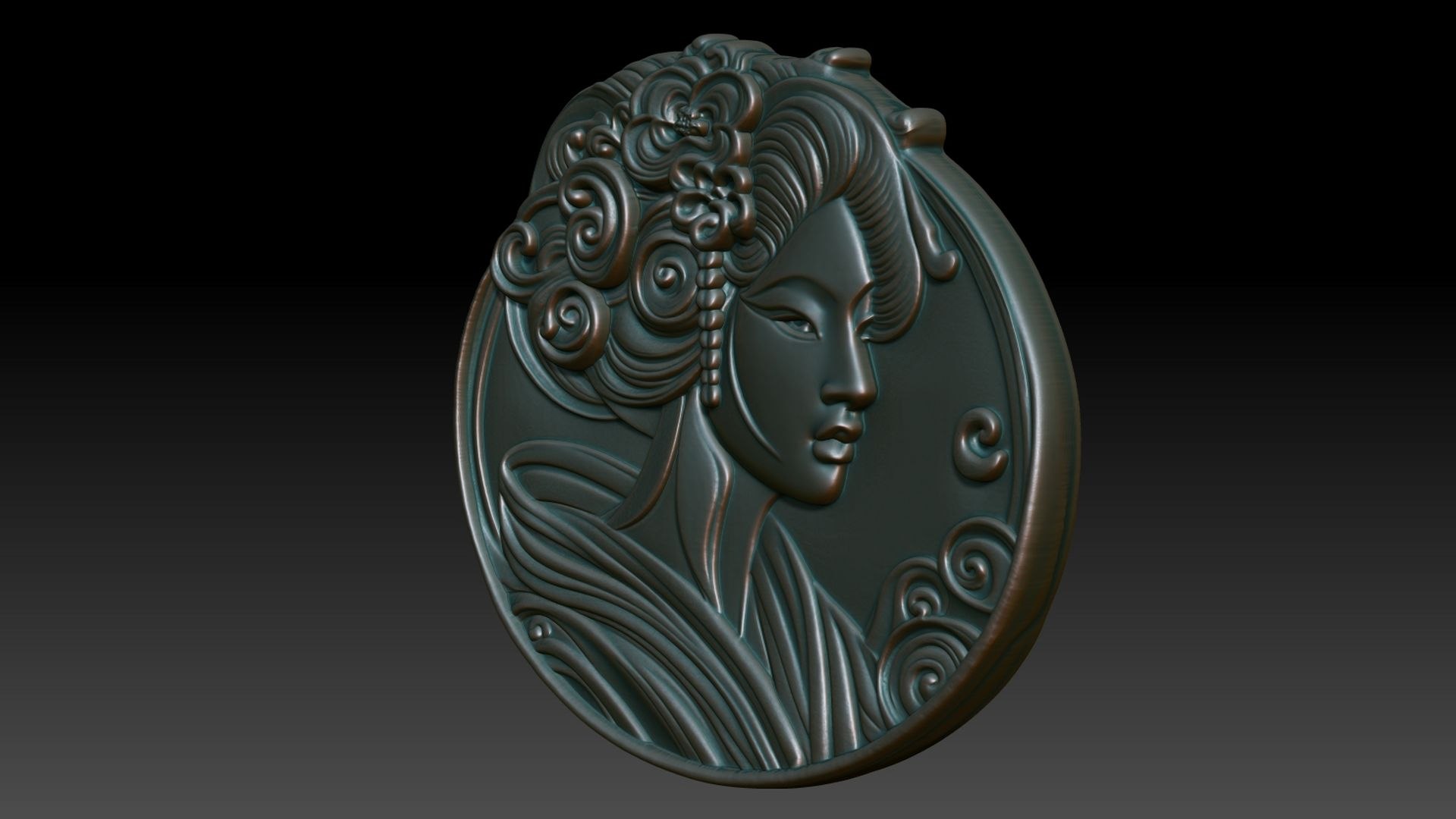 3D Geisha Basrelief 08 240731 - TurboSquid 2380464