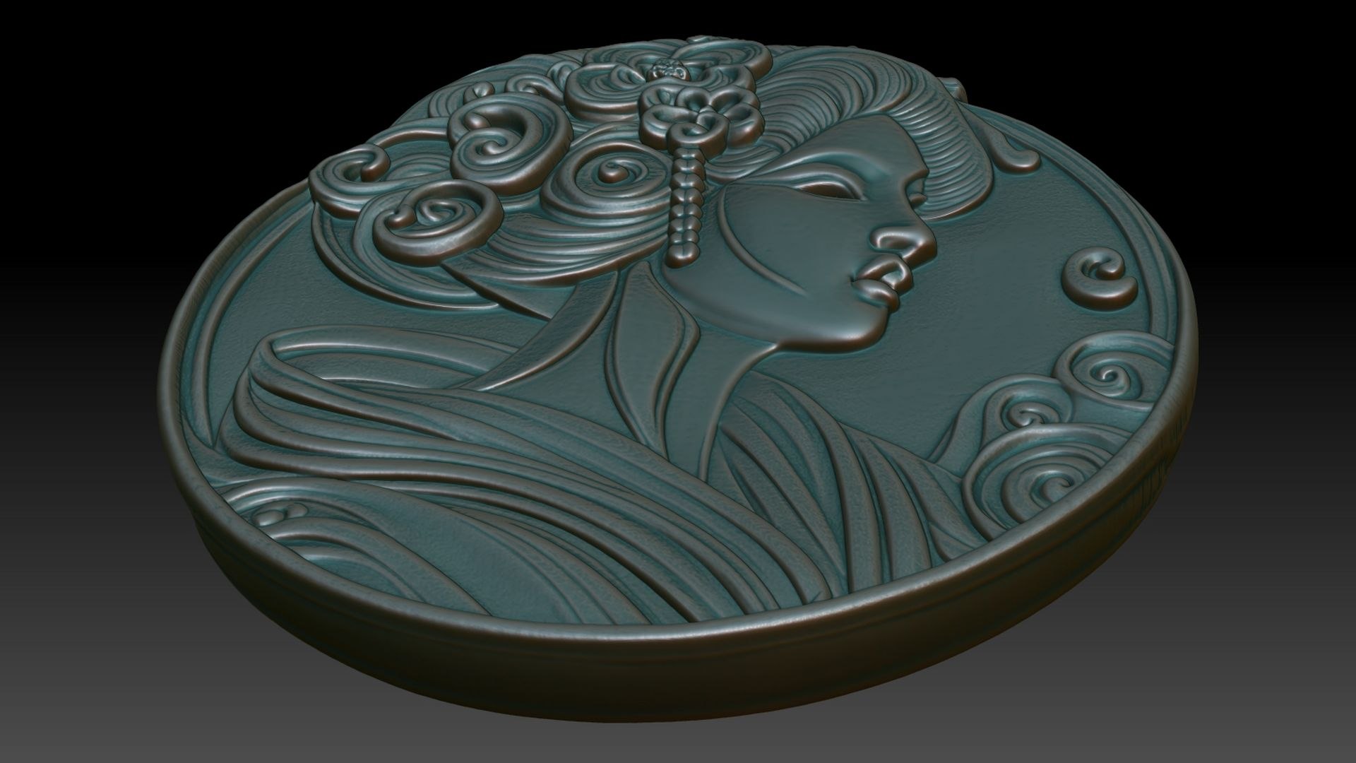 3D Geisha Basrelief 08 240731 - TurboSquid 2380464