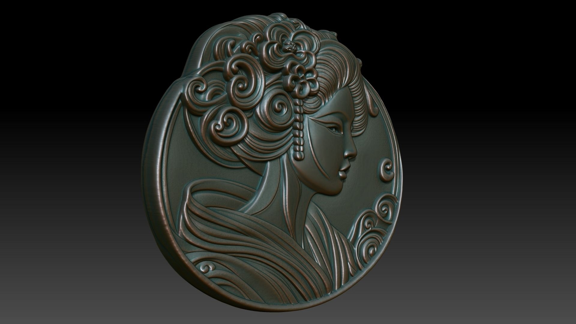 3D Geisha Basrelief 08 240731 - TurboSquid 2380464