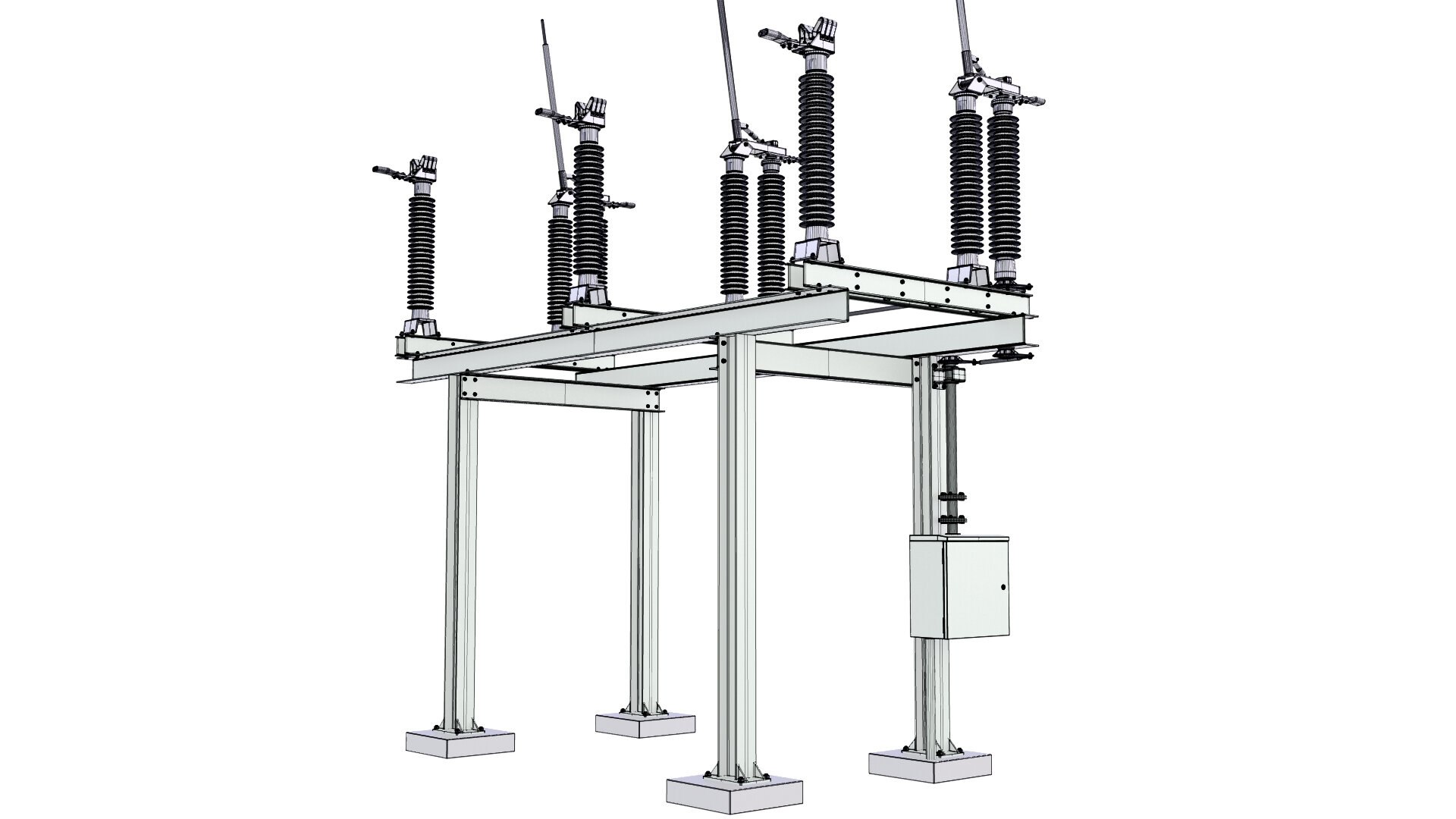 3D Substation Off Vertical Disconnector 28 Model - TurboSquid 2098669